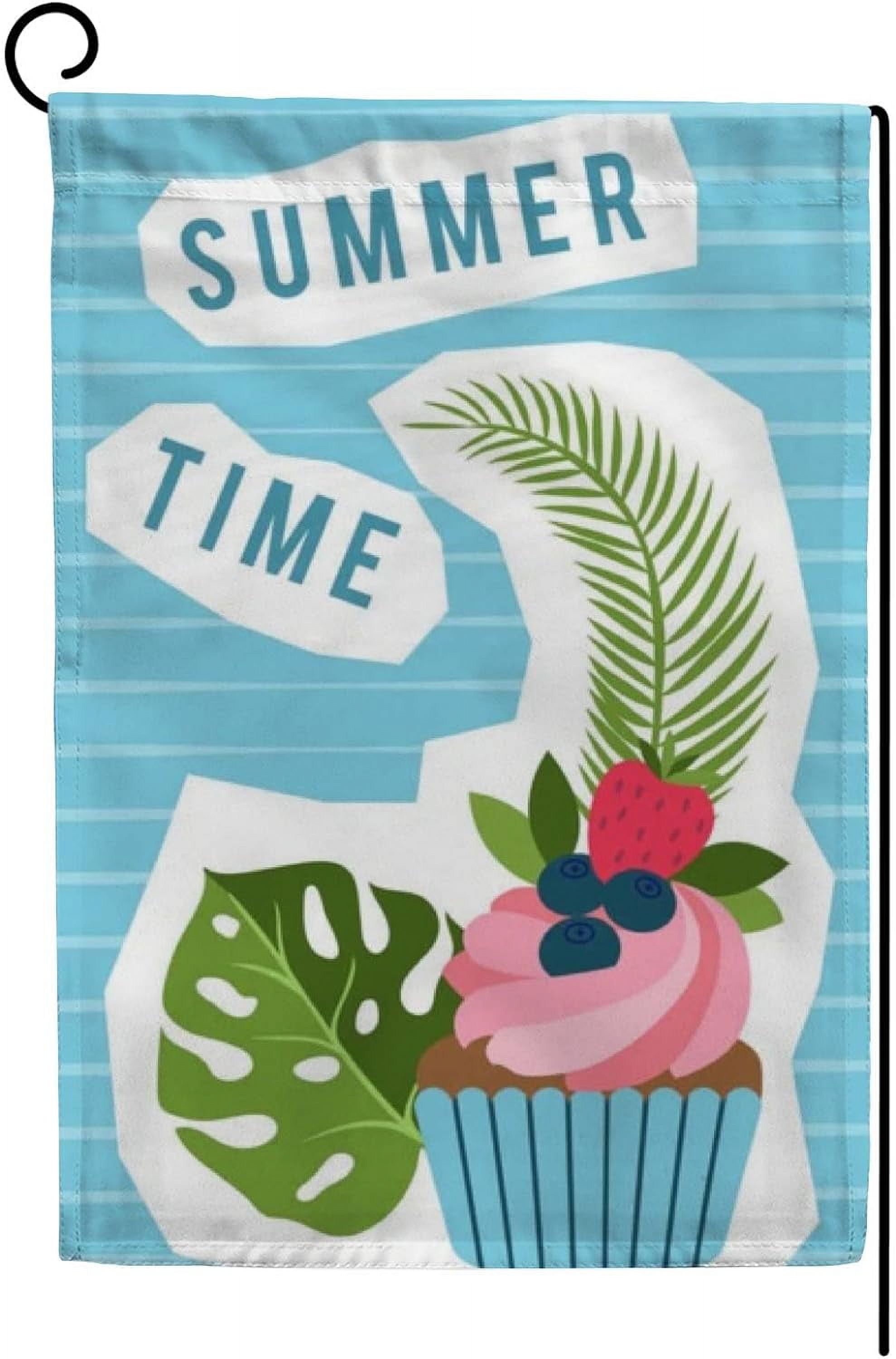 SKYSONIC Summer Tropical Leaves Ice Cream Double-Sided Printed Garden ...