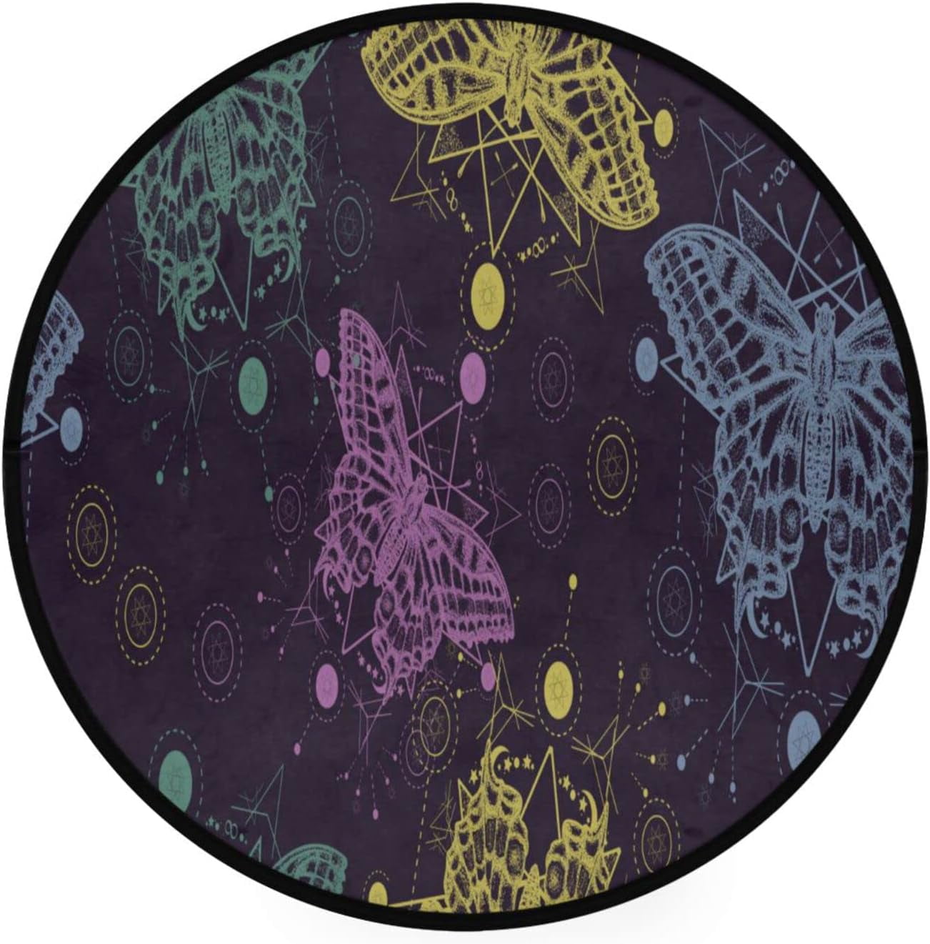 SKYSONIC Swallowtail Butterflies ScrapbookingRound Area Rug Chair Couch ...