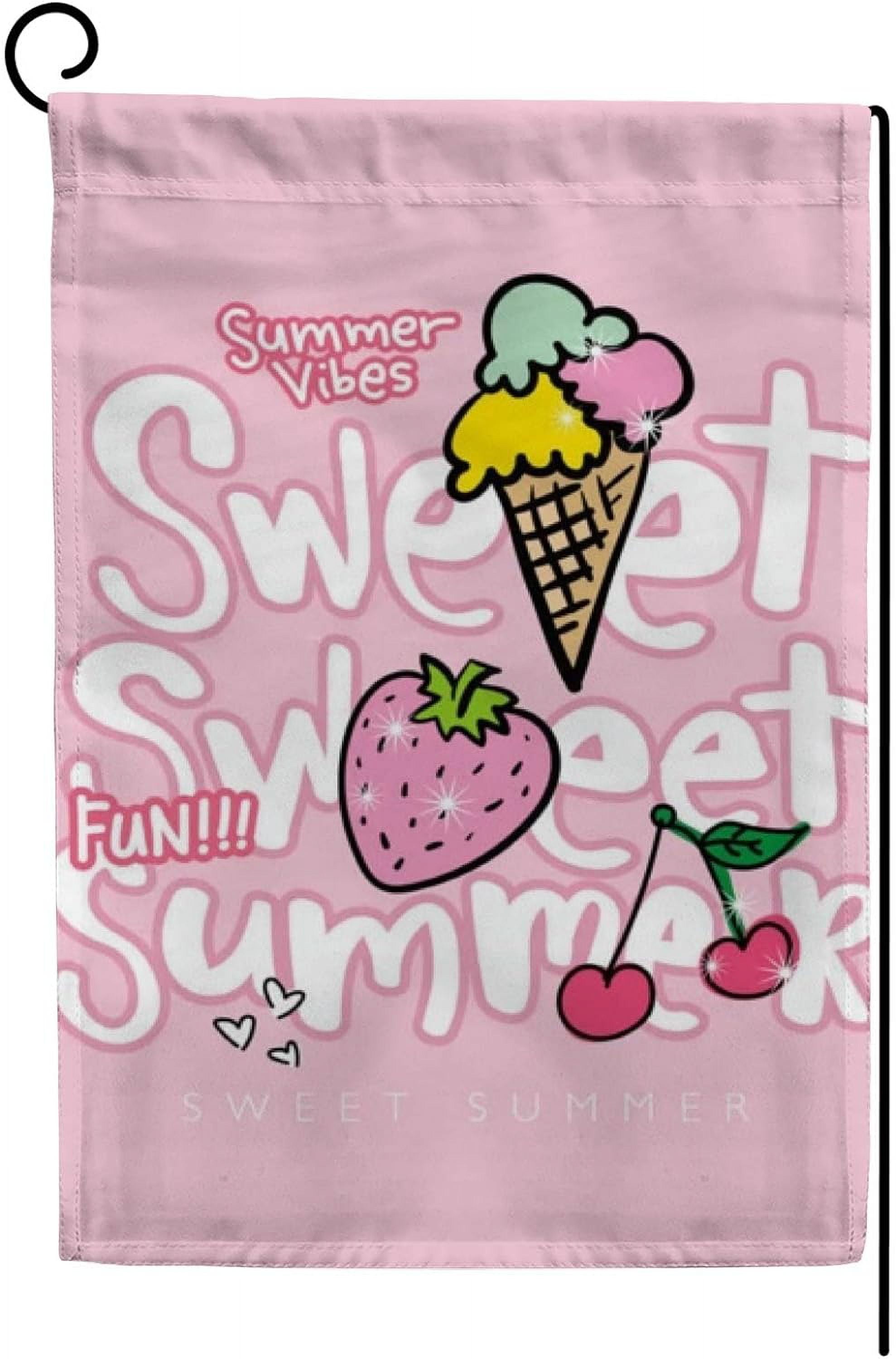 SKYSONIC Sweet Summer Cute Slogan Design Double-Sided Printed Garden ...