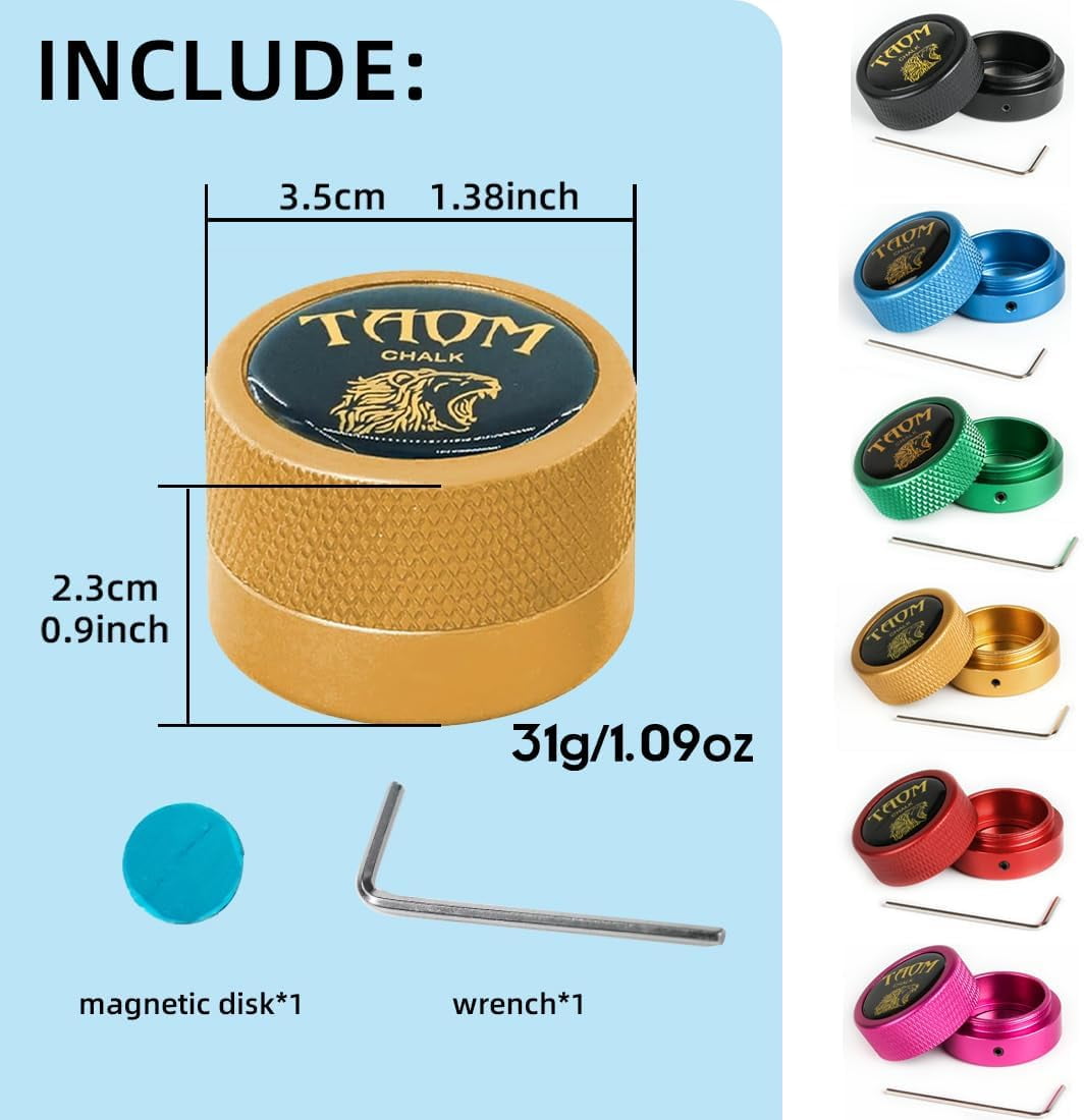 SKYSONIC TAOM Pool Chalk Holder, Round Magnetic Billiards Chalk ...