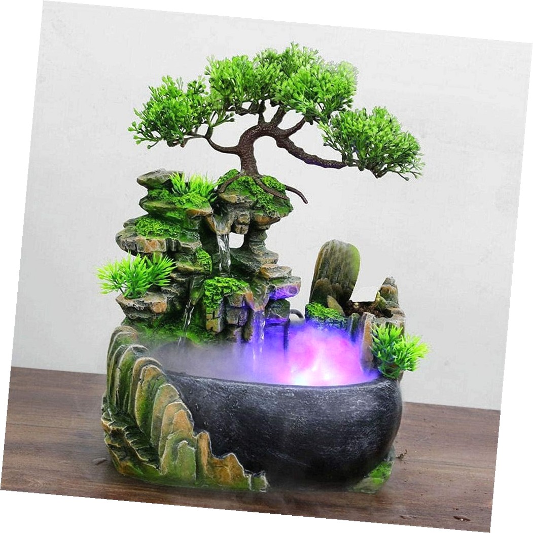 SKYSONIC Tabletop Rockery Fountain Indoor Waterfall Bonsai Desktop ...