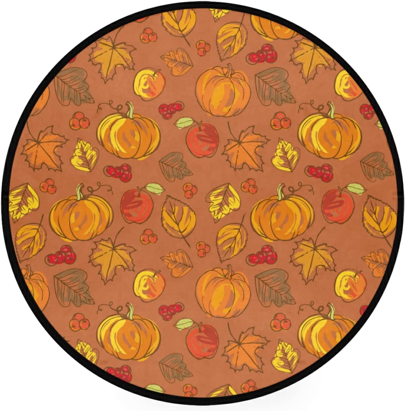SKYSONIC Thanksgiving AutumnRound Area Rug Chair Couch Cover Area Rug ...