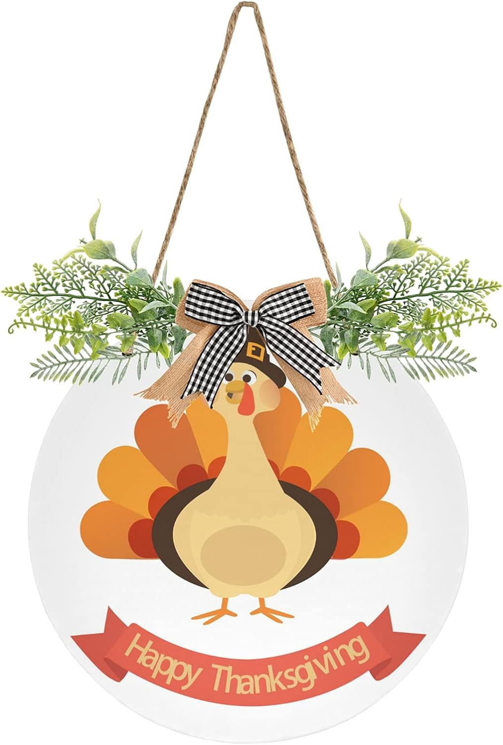 SKYSONIC Thanksgiving Day Turkey Welcome Sign Front Door Decoration ...