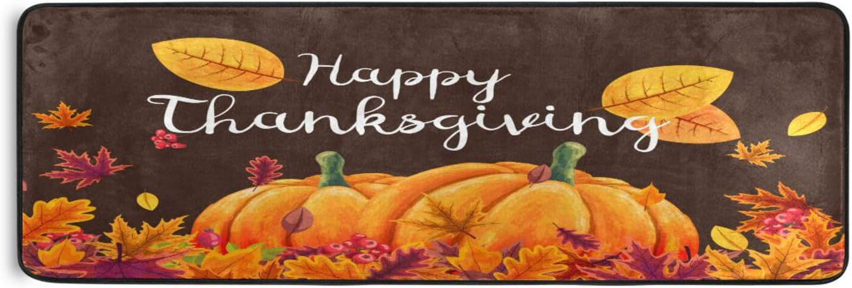 SKYSONIC Thanksgiving Harvest Pumpkins Runner Rug 72x24inch,Non-Slip ...