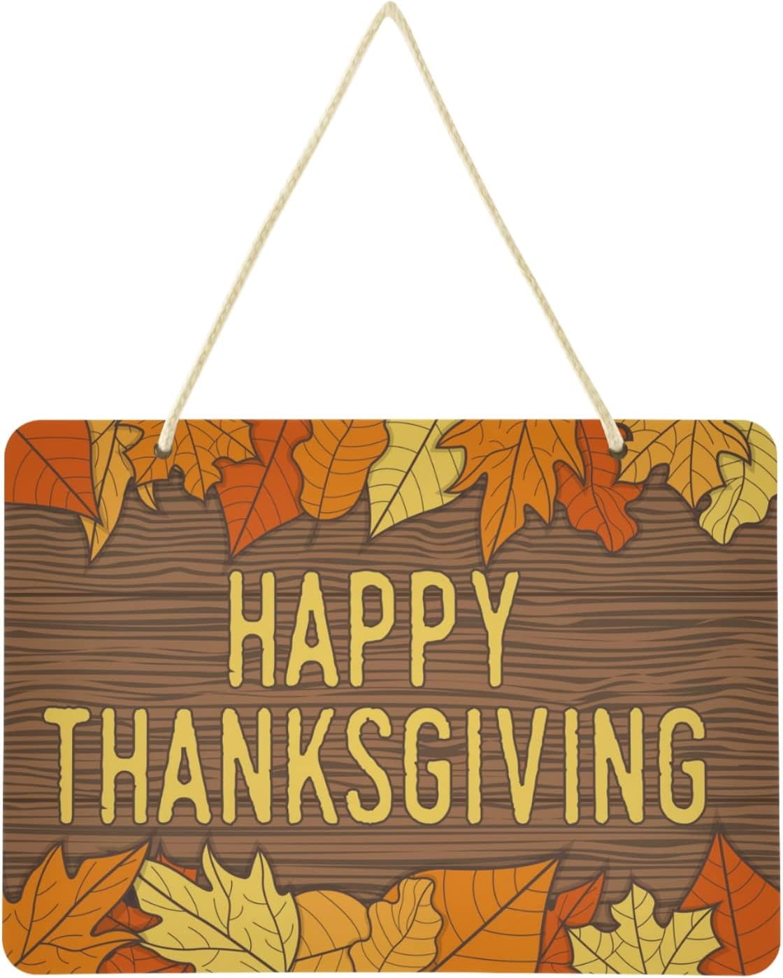 SKYSONIC Thanksgiving Leaves Welcome Sign Front Door Decor Wall Hanging ...