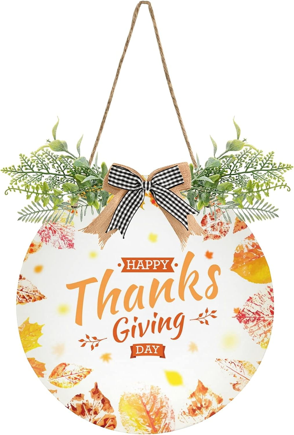 SKYSONIC Thanksgiving Maple Leaf Welcome Sign Front Door Decoration ...