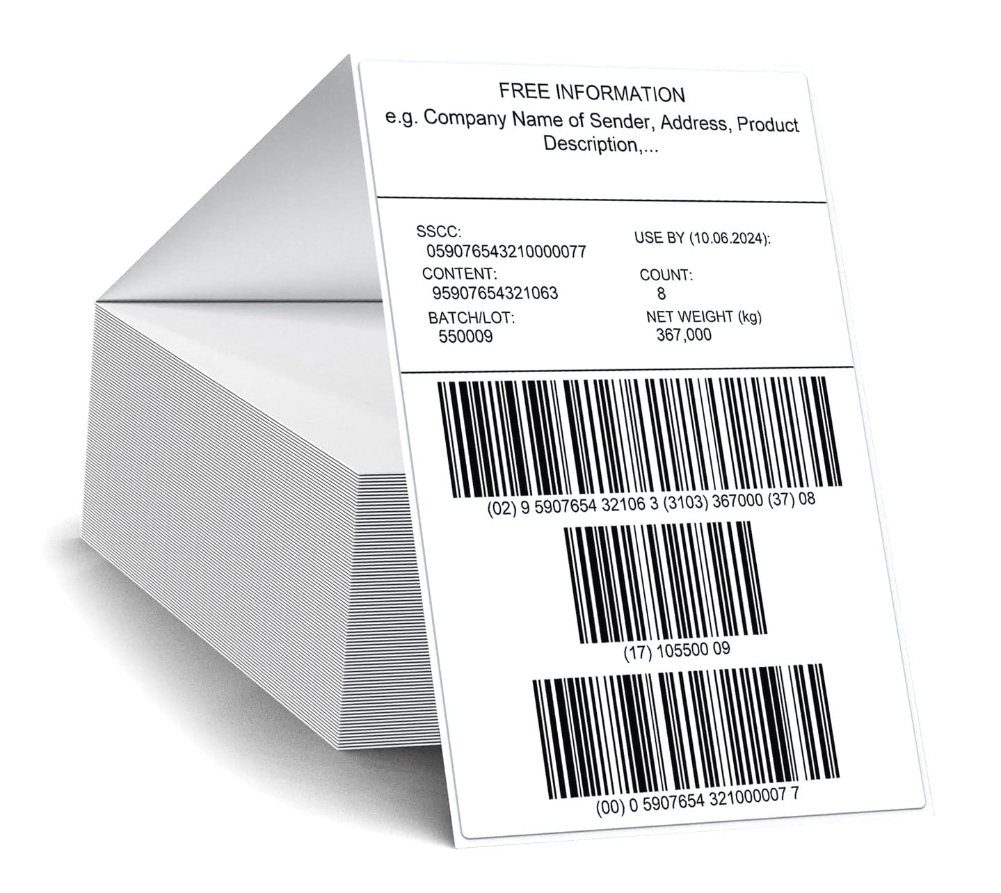 SKYSONIC Thermal Shipping Labels 4" 6" Fanfold Vinyl Stickers Self ...