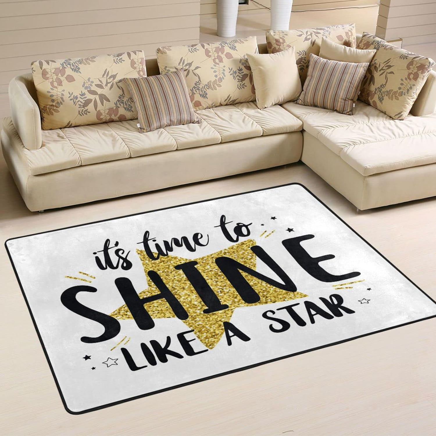 SKYSONIC It's Time to Shine Like A Star Area Rug 72x48in Sparking Star ...