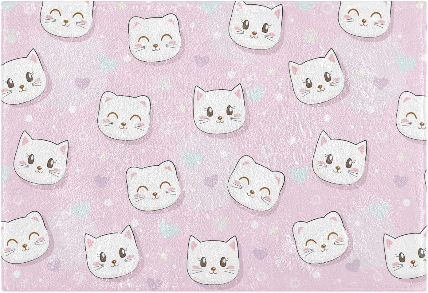 SKYSONIC Toilet Bathroom Rugs Sets 2 Piece, Pretty Kittens Cats Pink ...
