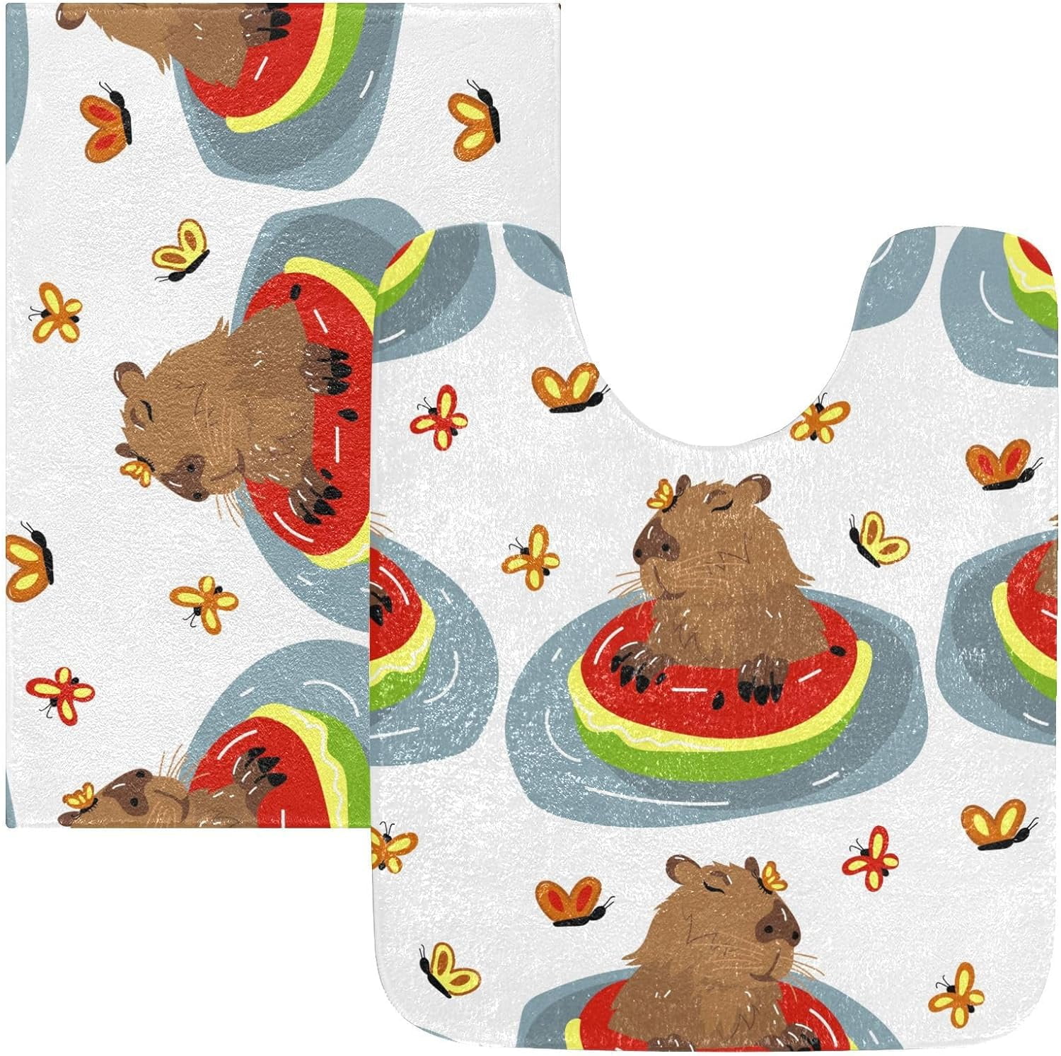 SKYSONIC Toiletry Mat Capybara in Pool Print, Fluffy Plush Absorbent ...