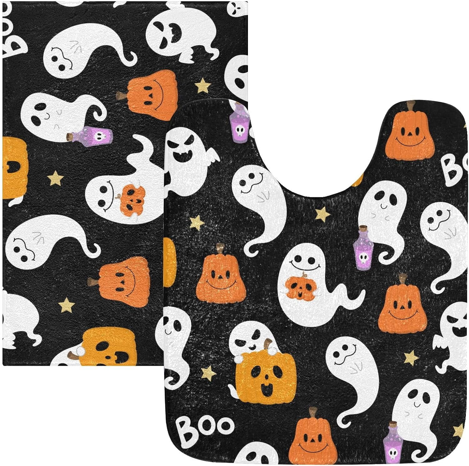 SKYSONIC Toiletry Mat Pumpkin Halloween Cute Print, Fluffy Plush ...