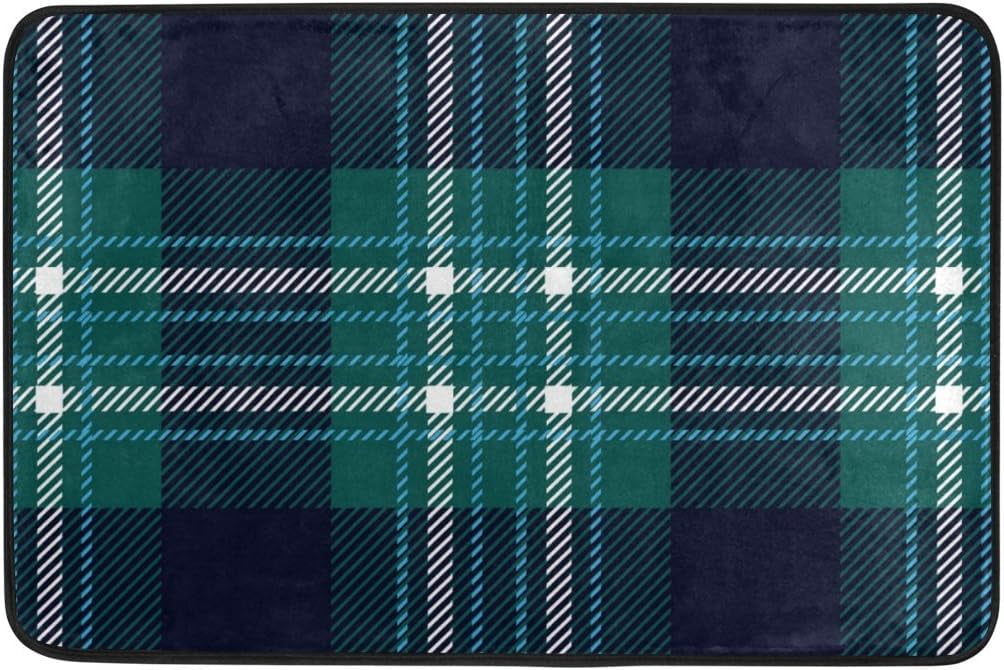 SKYSONIC Traditional Tartan Area Rug Pad 23.6x15.7 inch, 100% Light ...