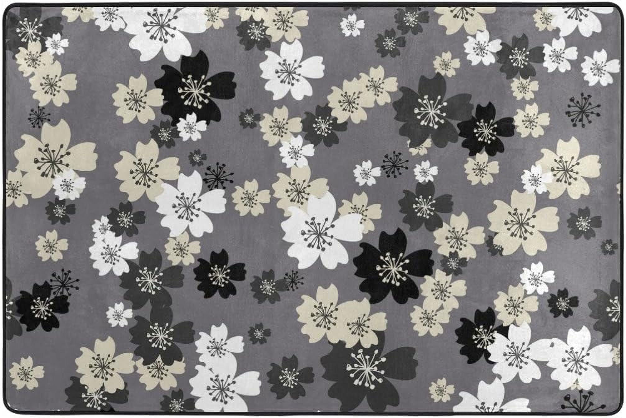 SKYSONIC Trendy Seamless Floral Area Rug Pad 24x36 Inch 100% Light ...
