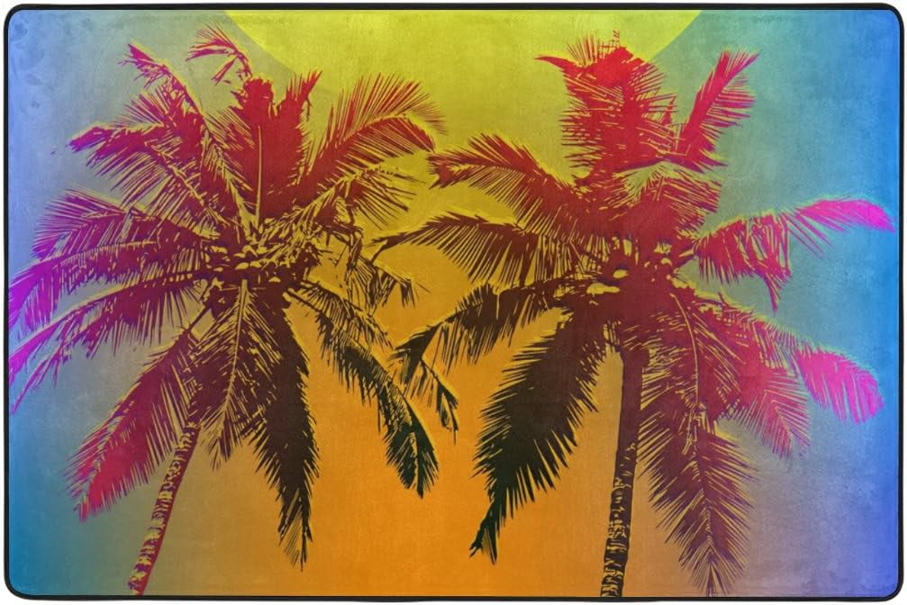 SKYSONIC Tropical Sunset Sunrise Area Rug Pad 24x36 Inch 100% Light ...