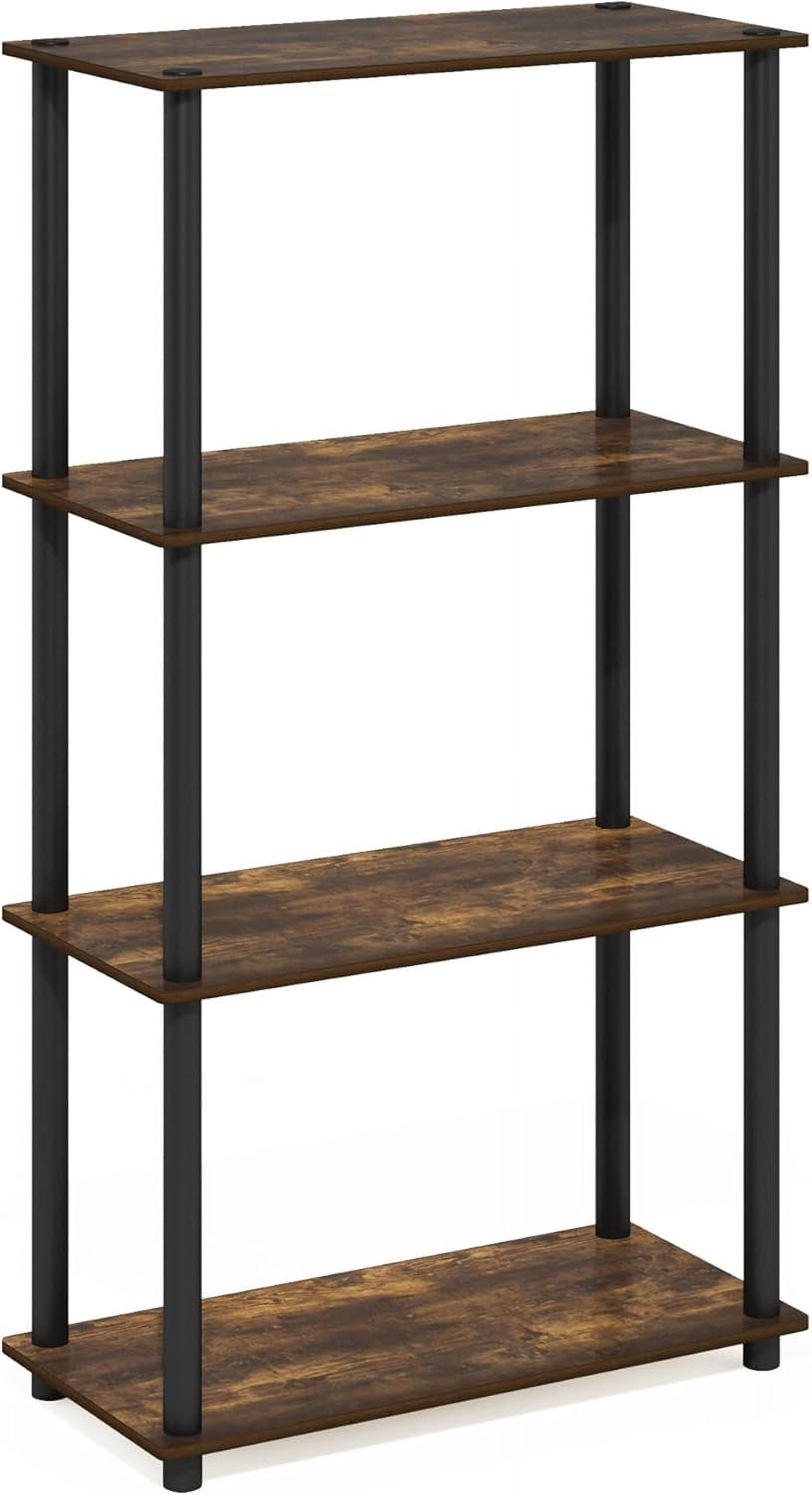 SKYSONIC Turn-N-Tube 4-Tier Multipose Sh Display Rack, Amber Pine/Black ...