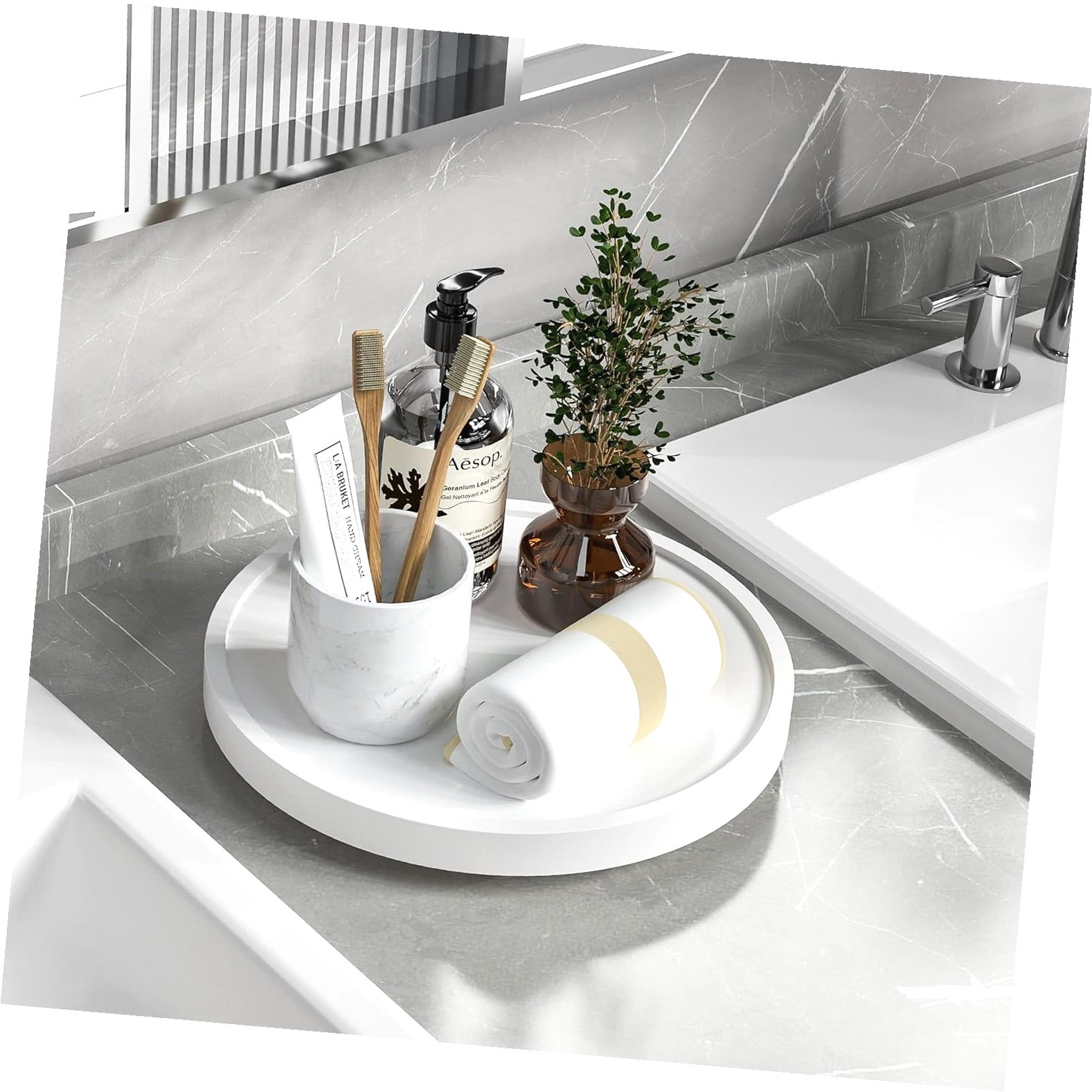 SKYSONIC Turntable Vanity Tray 10 Inch for Perfume, Kitchen Sink ...