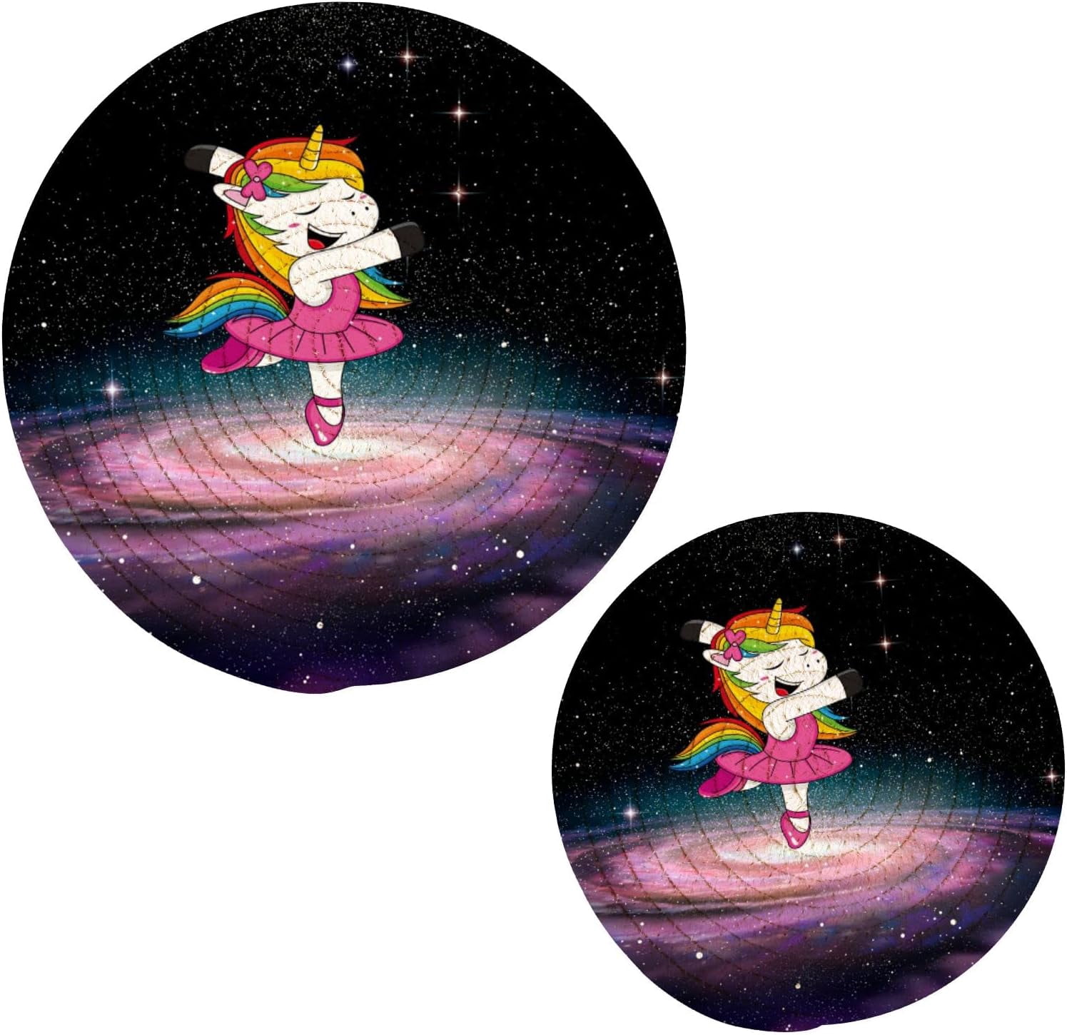 SKYSONIC Unicorn Deep Space Pot Holders Trivets, 2 Pcs Heat Resistant ...