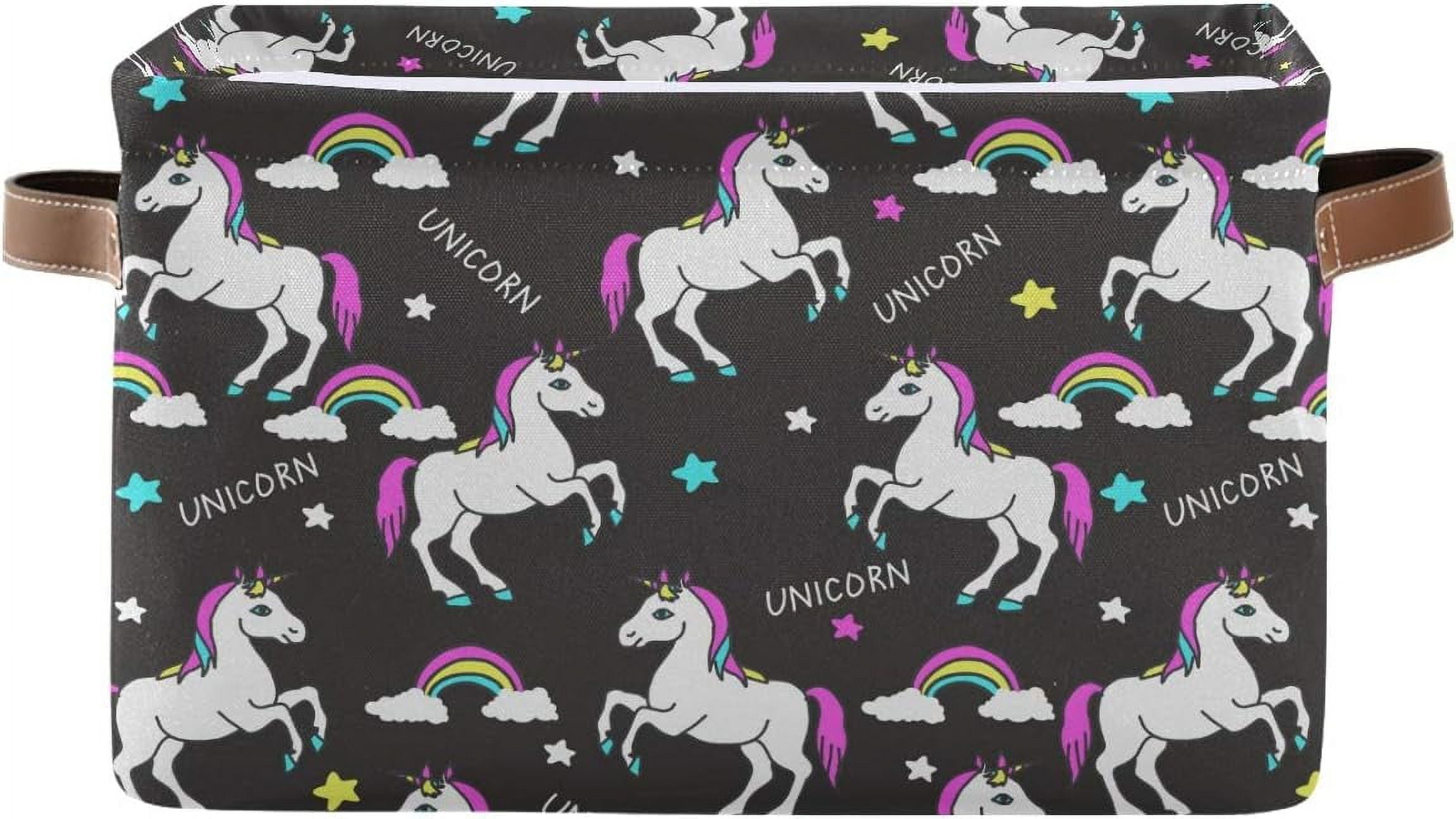 SKYSONIC Unicorn Laundry Basket Collapsible Laundry Hamper Clothes Toys ...