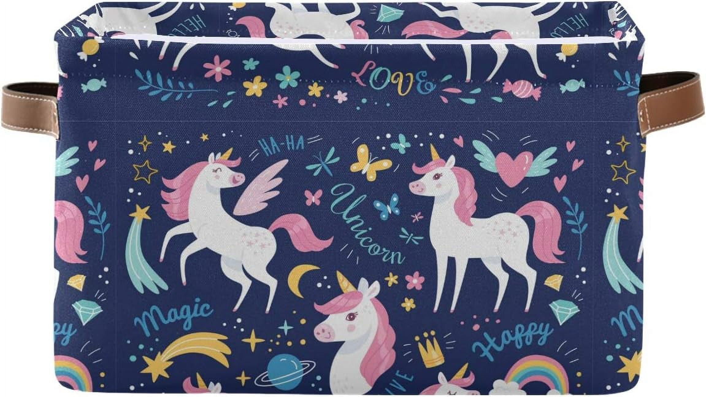 SKYSONIC Unicorn Laundry Basket Collapsible Laundry Hamper Clothes Toys ...