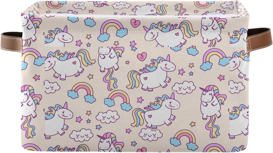 SKYSONIC Unicorn Laundry Basket Collapsible Laundry Hamper Clothes Toys ...