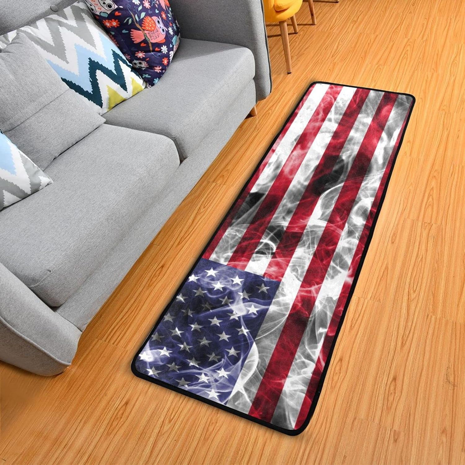 SKYSONIC United States of American Runner Rug with Rubber Backing ...