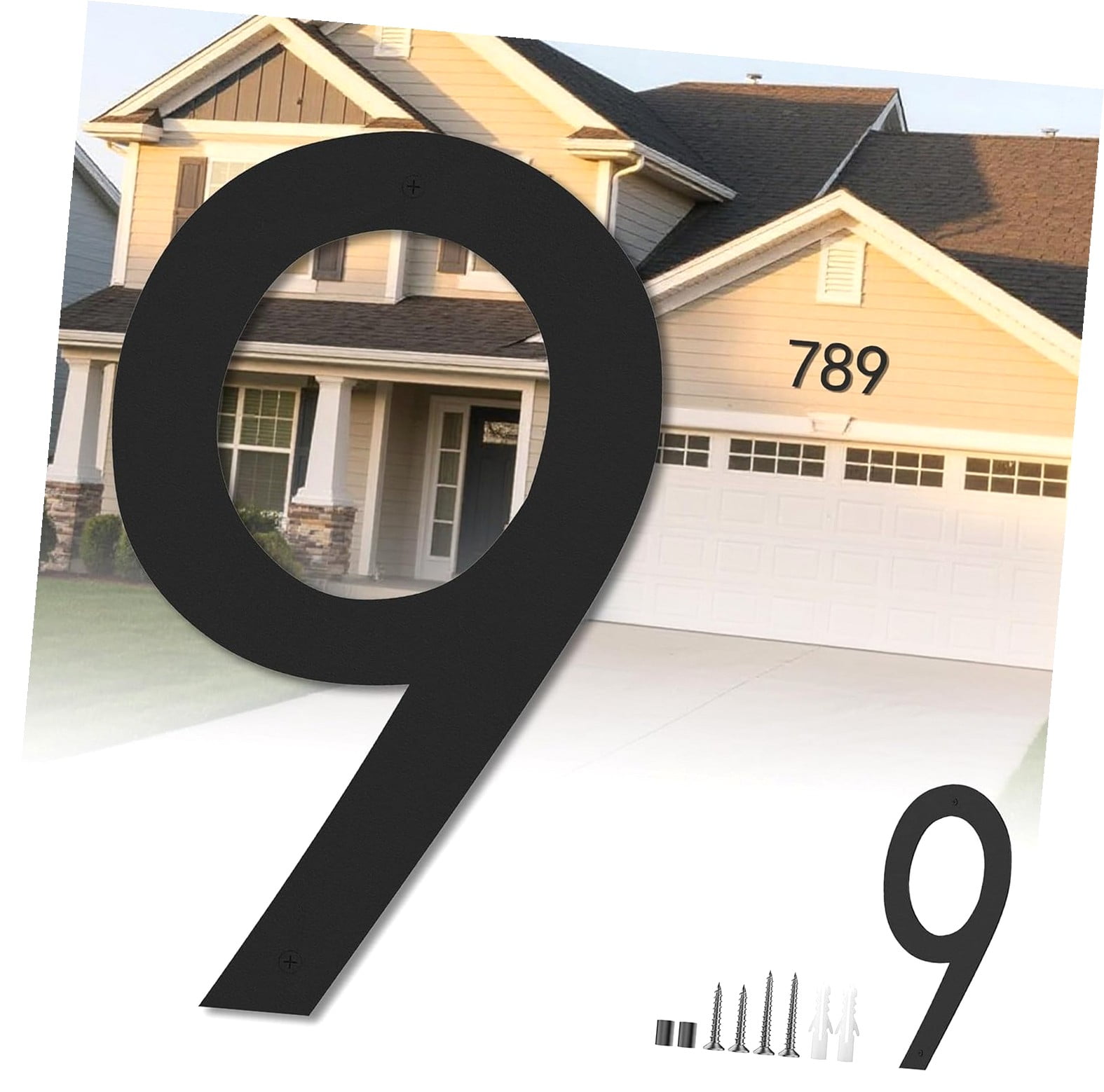 SKYSONIC Updated 16 Inch House Numbers, Large Matte Metal Door Number 9 ...