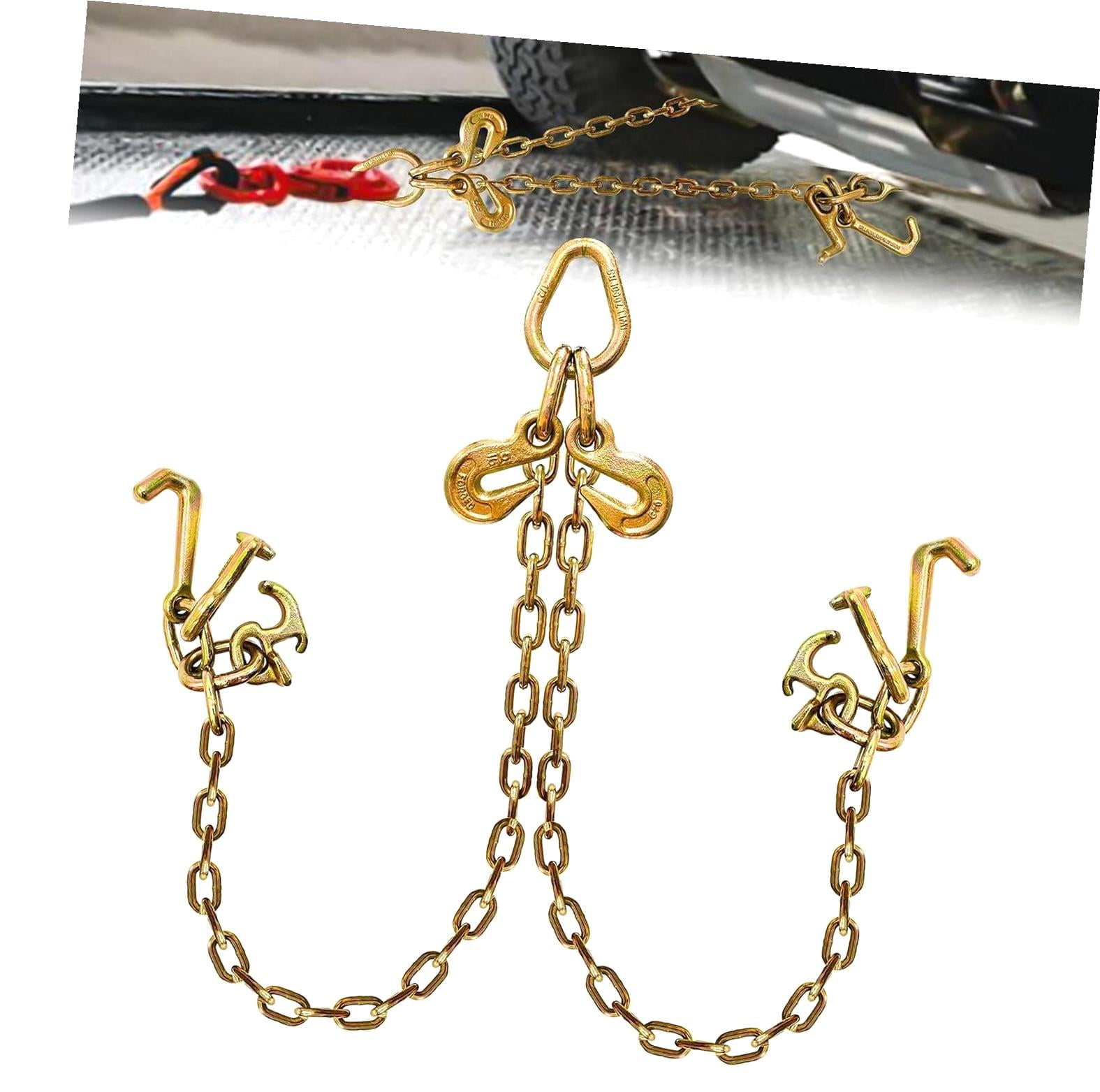 SKYSONIC V Bridle Tow Chain|G80-5/16 Inch × 3 Foot Bridle Trailer Chain ...