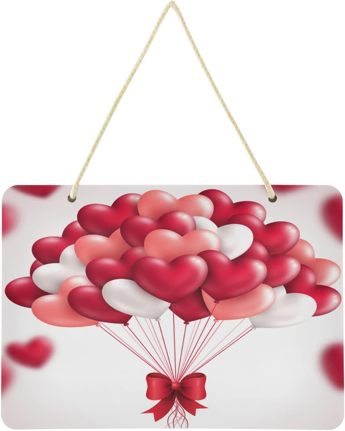 SKYSONIC Valentine Red Heart Welcome Sign Front Door Decor Wall Hanging ...