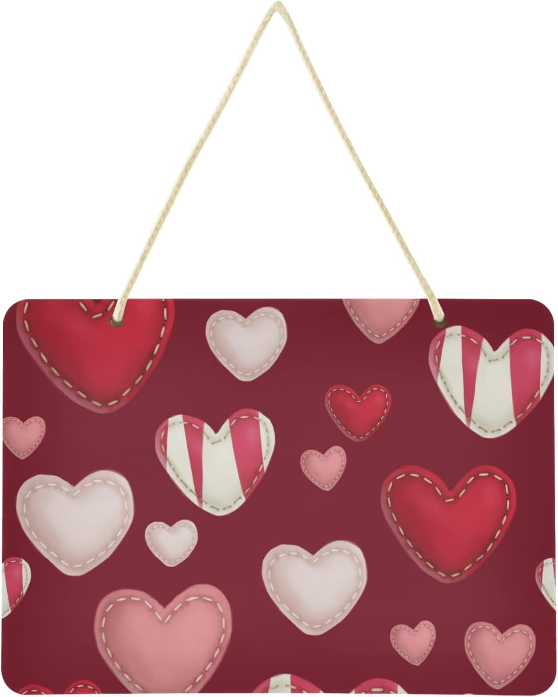 SKYSONIC Valentine's Day Heart Welcome Sign Front Door Decor Wall ...