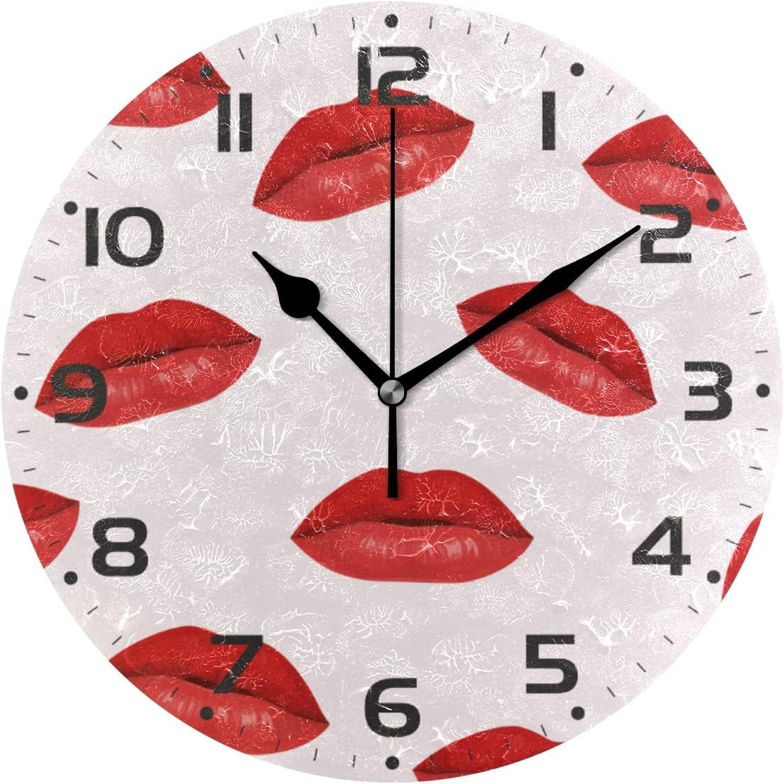 SKYSONIC Valentine's Day Hearts Wall Clock 10 Inch Silent Non Ticking ...