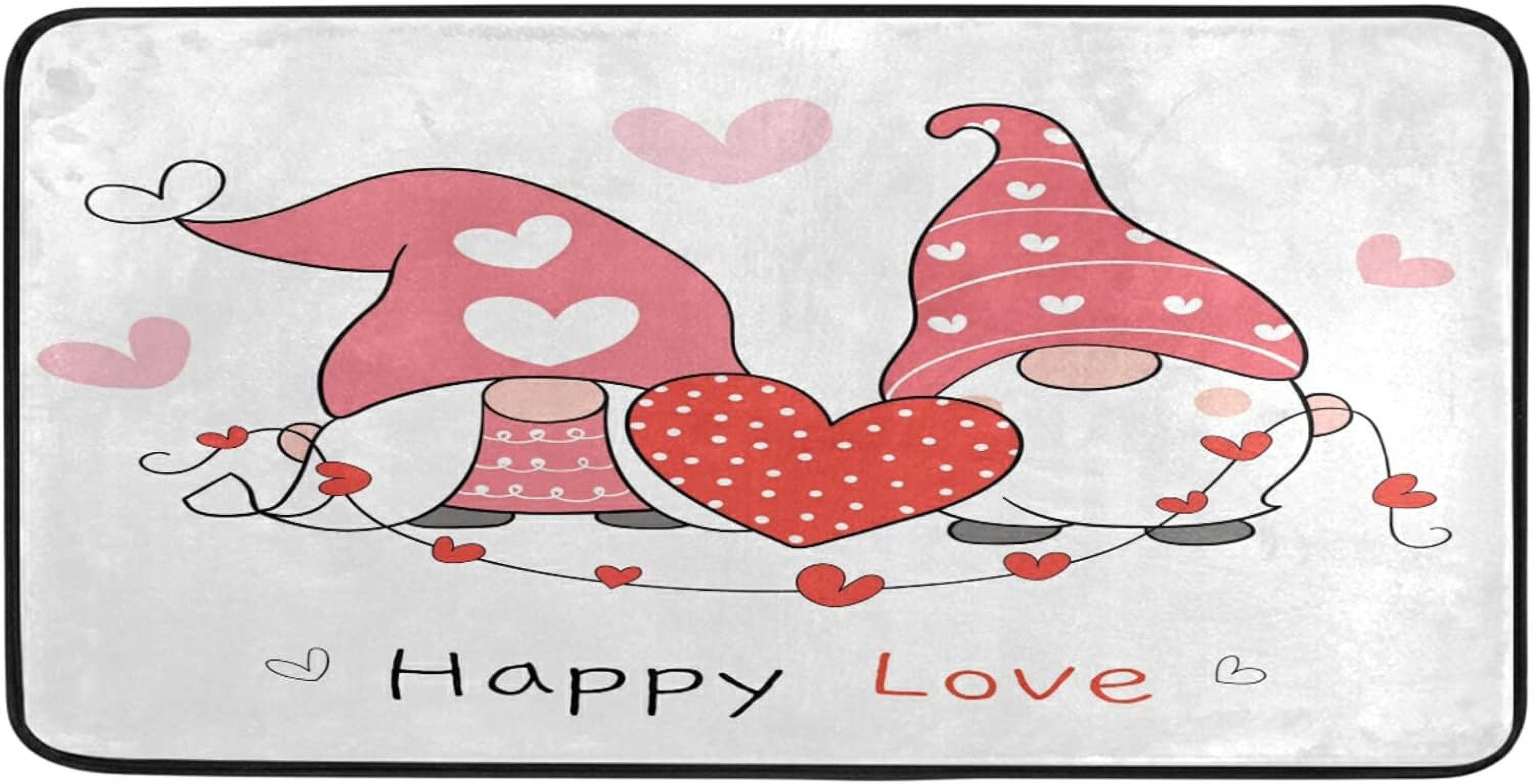SKYSONIC Valentine's Day Kitchen Rugs and Mats,Cute Valentine's Day ...