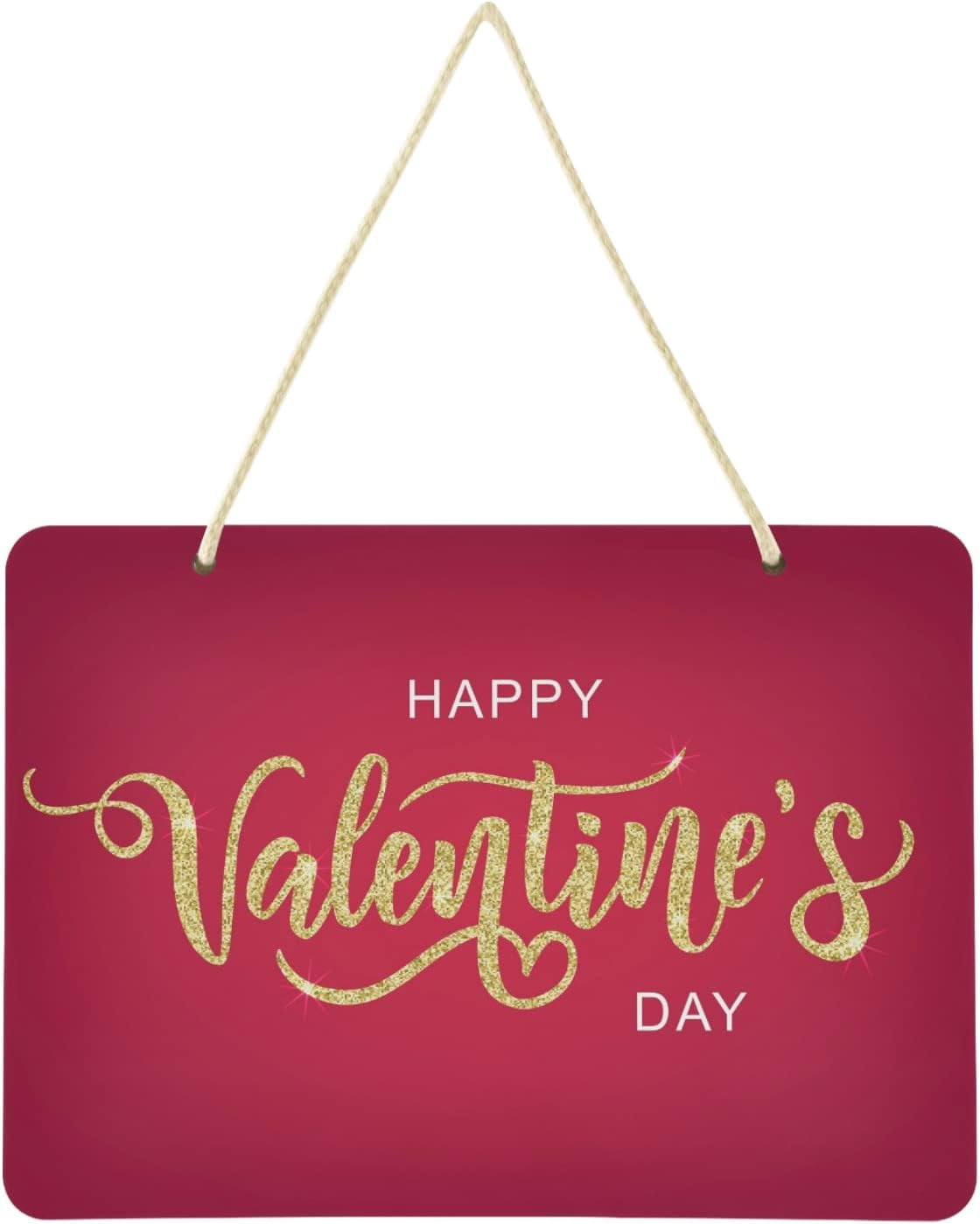 SKYSONIC Valentine's Day Welcome Sign Front Door Decor Wall Hanging ...