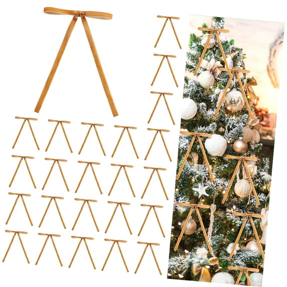 SKYSONIC Velvet Bows for Christmas Tree 24Pcs Garland Wreath ...