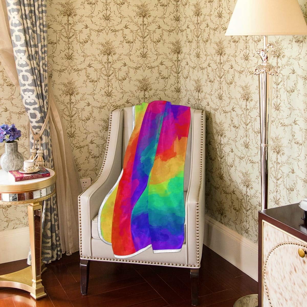 SKYSONIC Velvet Plush Throw Thermal Blanket - 4x5FT - Brush Gradient ...