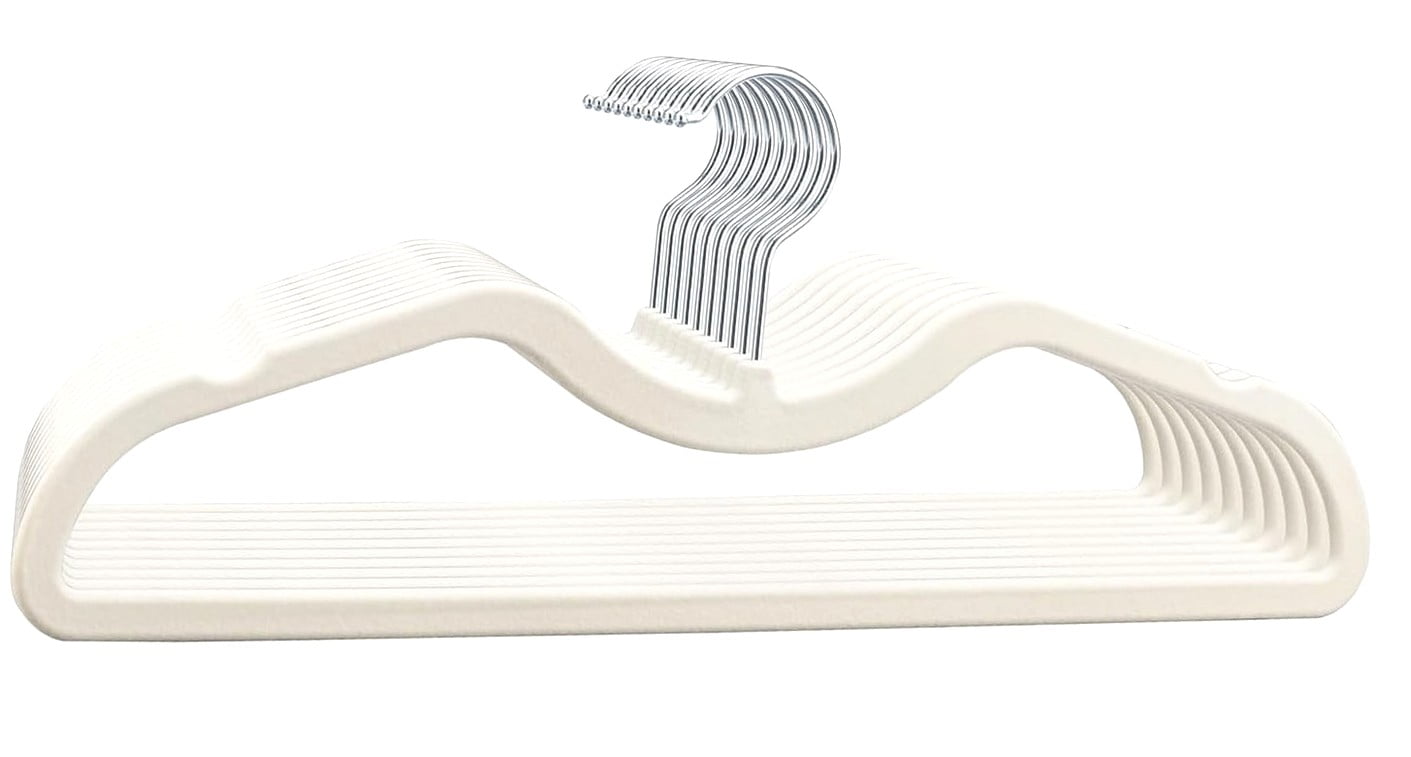 SKYSONIC Velvet Short Neck Hangers, Felt Surface, -Saving Design with ...