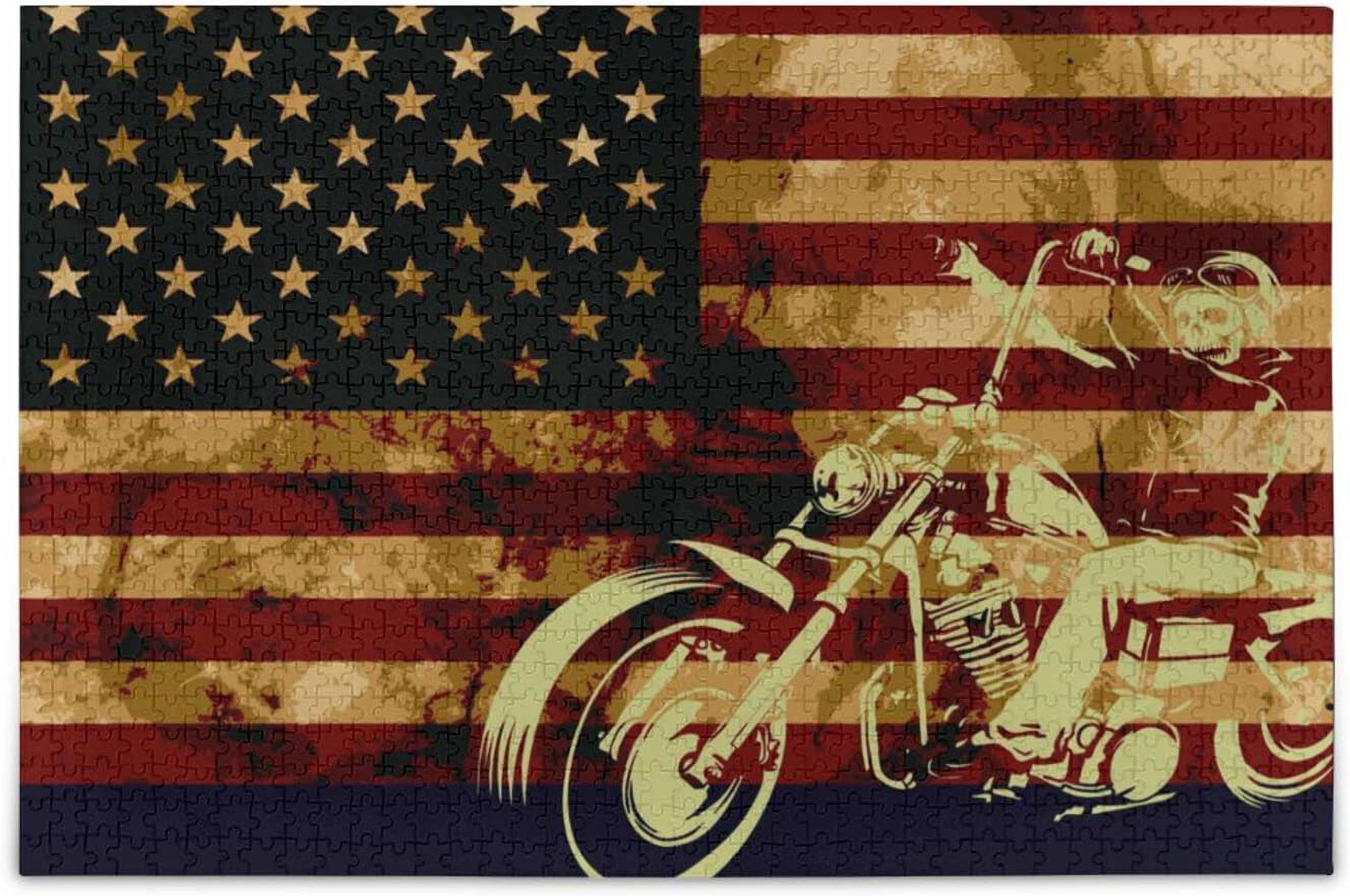 SKYSONIC Vintage American Flag Jigsaw Puzzles for Adults 1000 Pieces ...