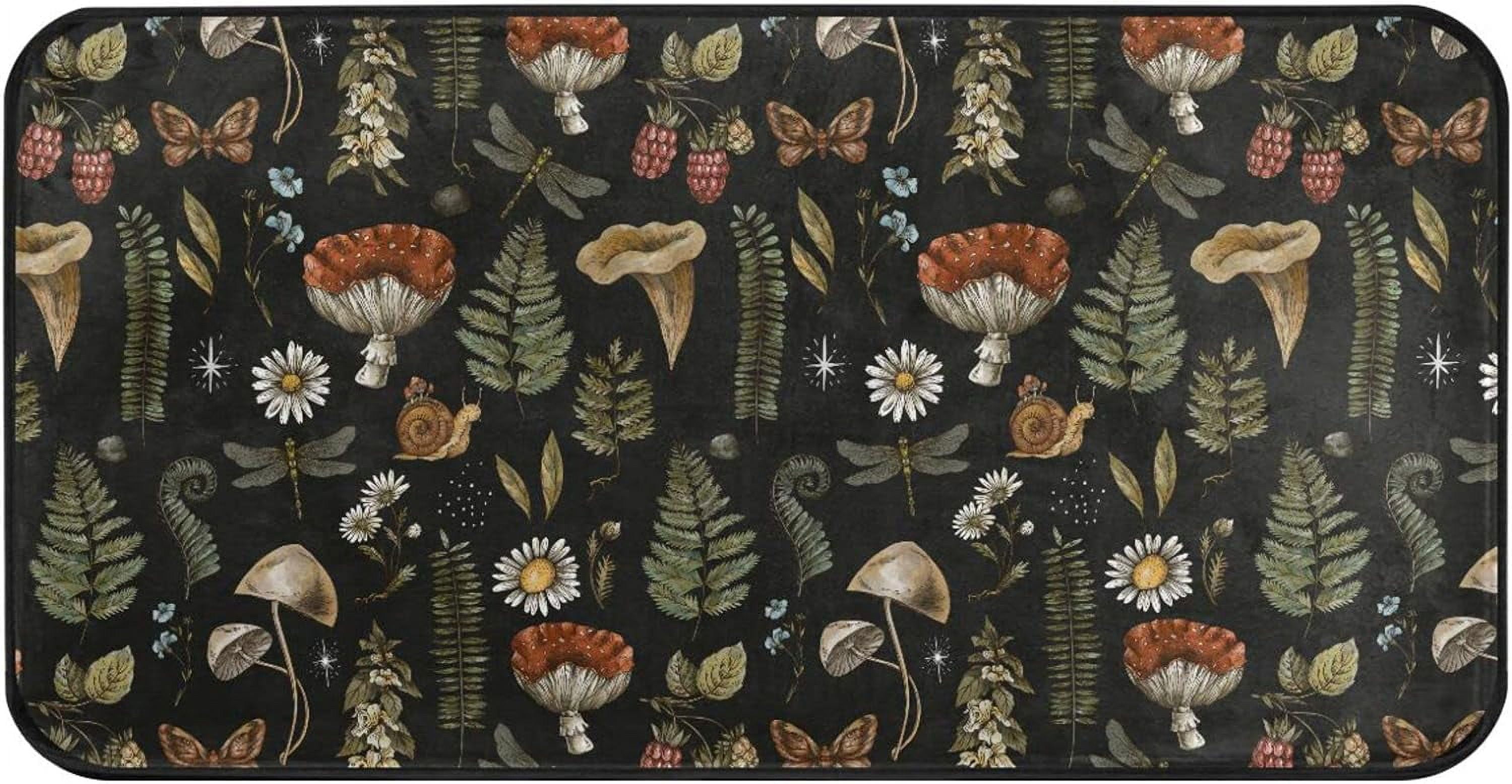 SKYSONIC Vintage Woodland Pattern Kitchen Mats Washable Long Floor ...