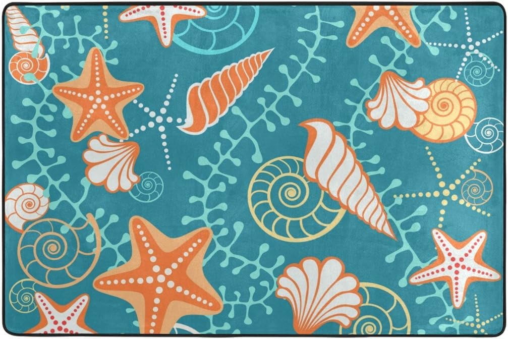 SKYSONIC Vivid Sea Creatures Lightweight Carpet Mats Area Soft Rugs ...