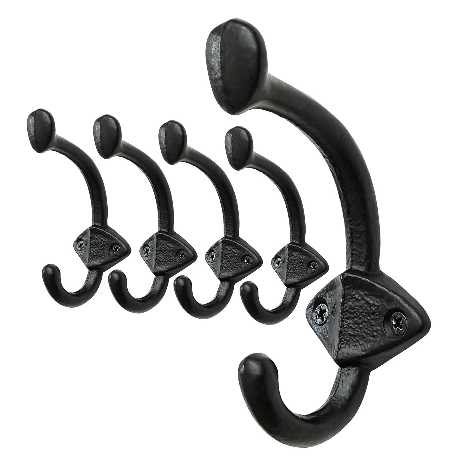 SKYSONIC Wall , Farmhouse Style Cast Iron , Pack of 5, for , Coat, and ...
