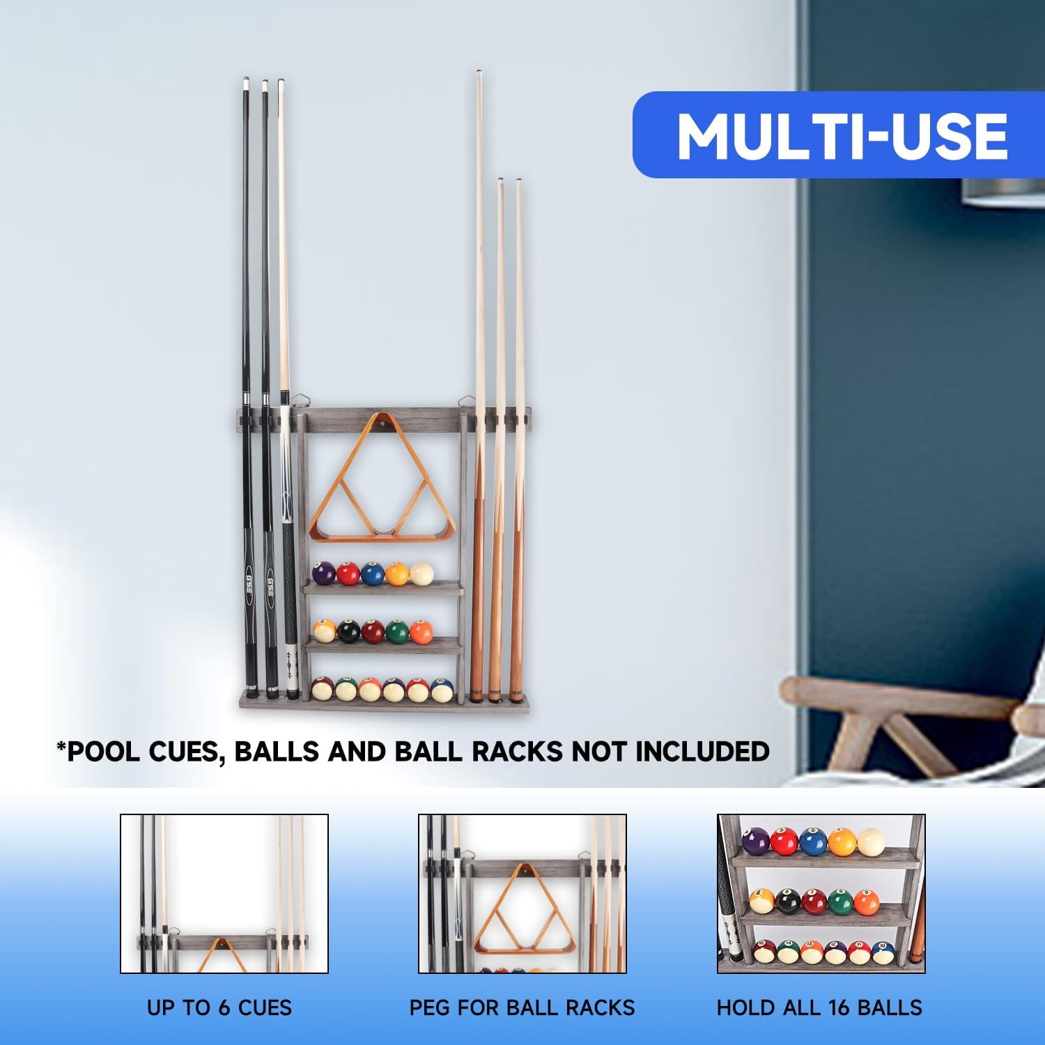 SKYSONIC Wall Mount Rack with Score Only, Hanging Wall Mounting Rack ...