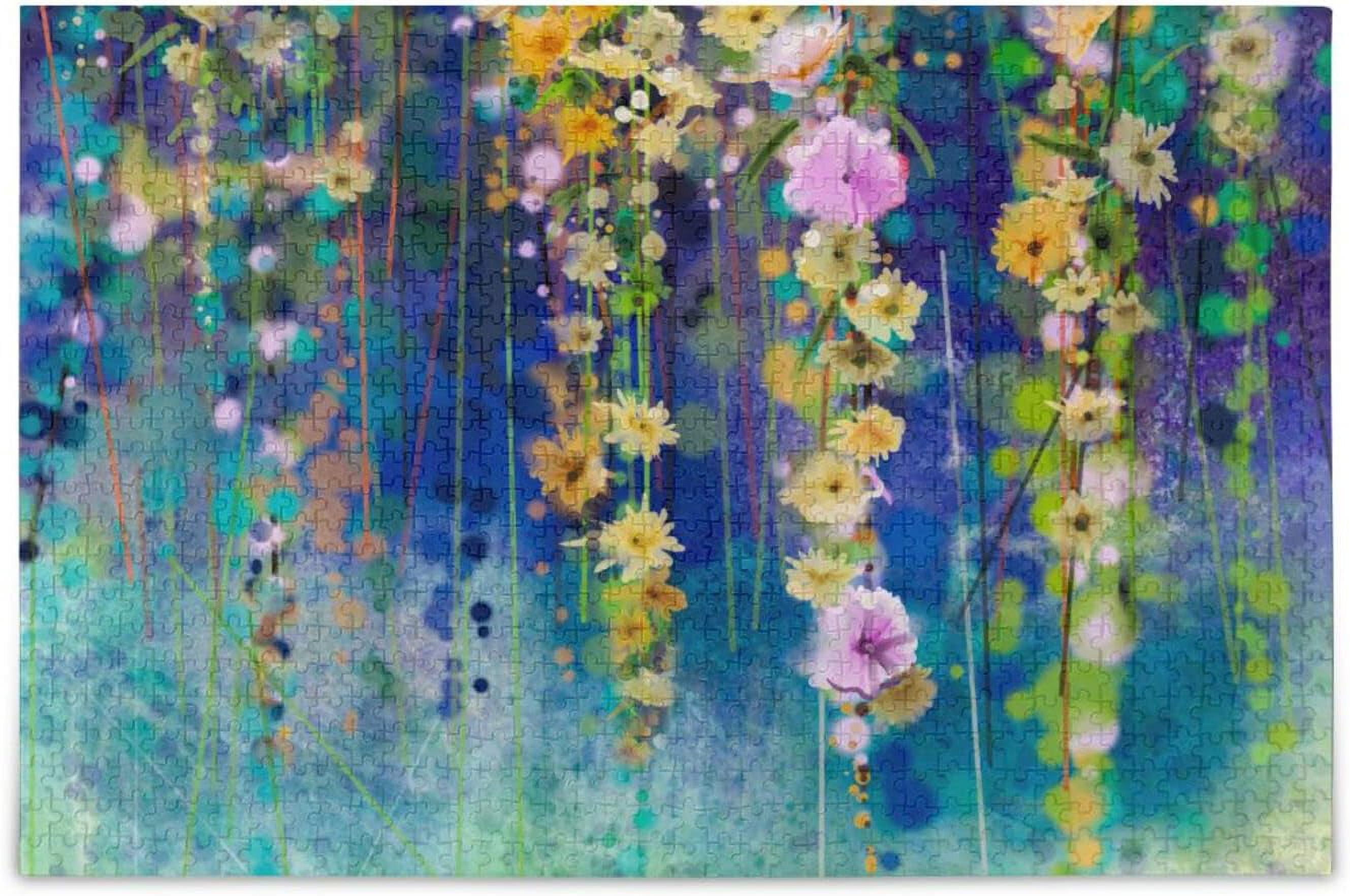SKYSONIC Watercolor Flowers Wooden Jigsaw Puzzles Intellectual ...