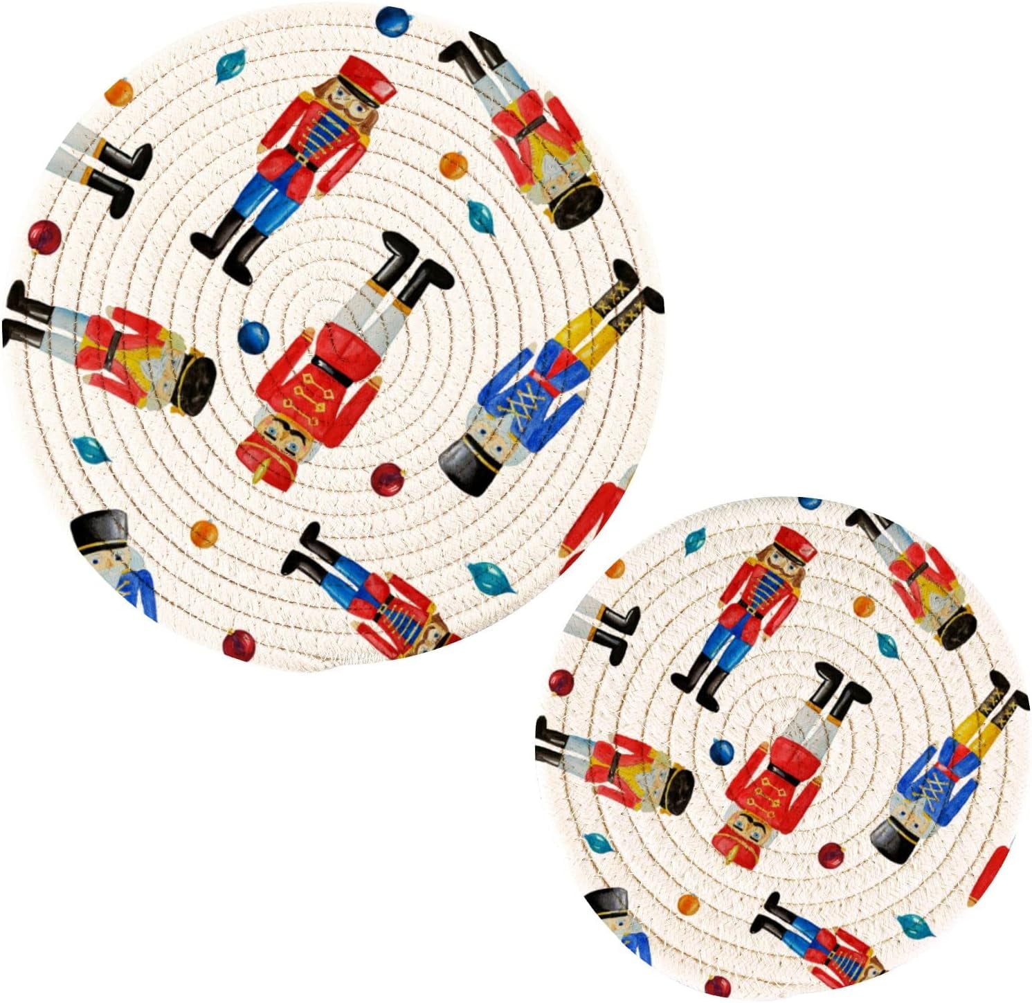 SKYSONIC Watercolor Nutcrackers Pot Holders Trivets, 2 Pcs Heat ...