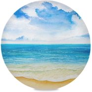 Fennco Style Hand Beaded Seashell Coastal Placemat 15" Round, 1-Piece ...