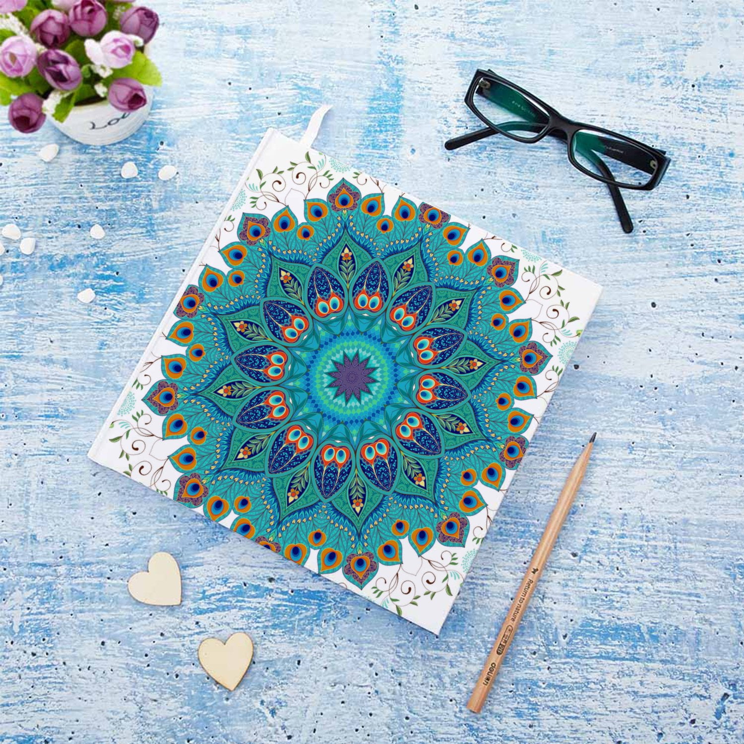 SKYSONIC Wedding Memory Book Lined Wedding Registry Guestbook,Peacock ...