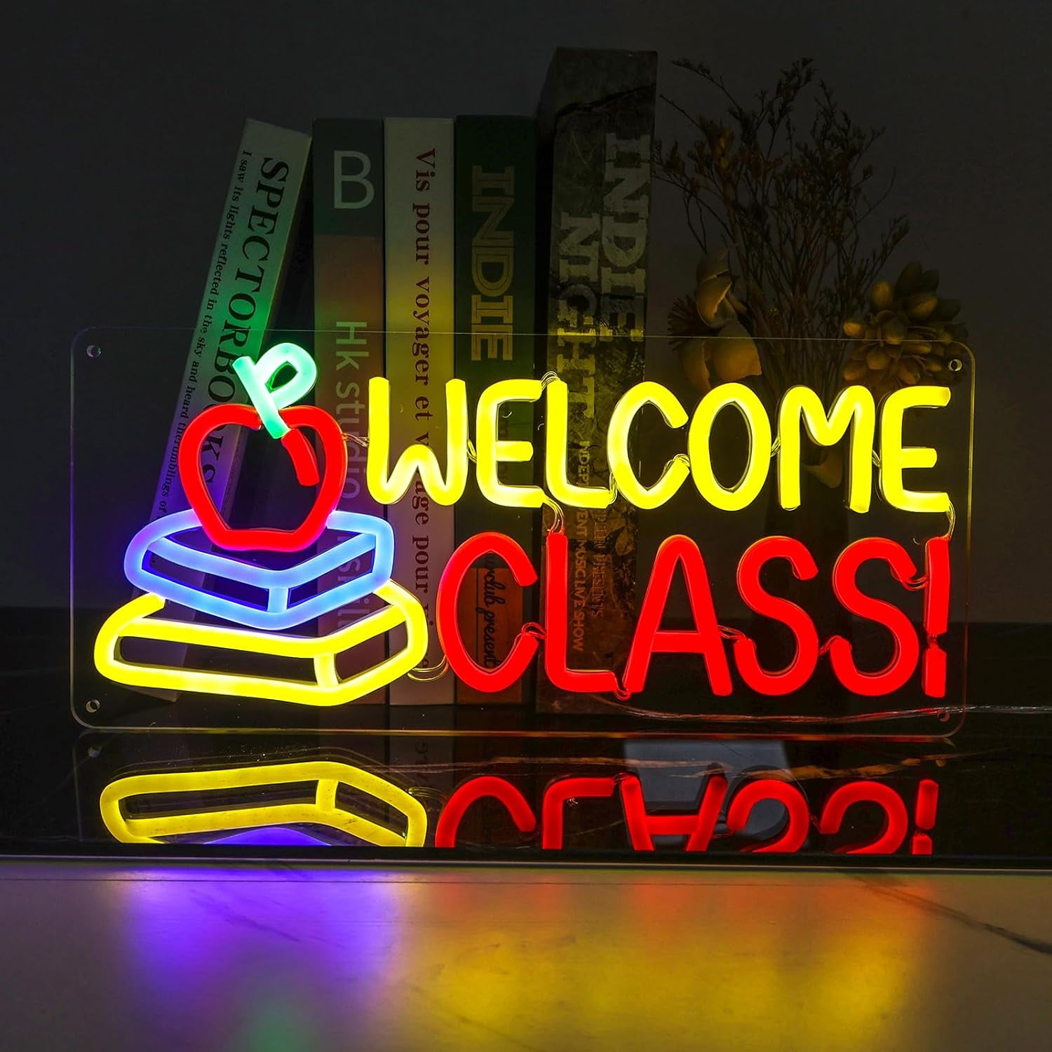 SKYSONIC Welcome Class Neon Sign, Dimmable Welcome Class Light Sign ...