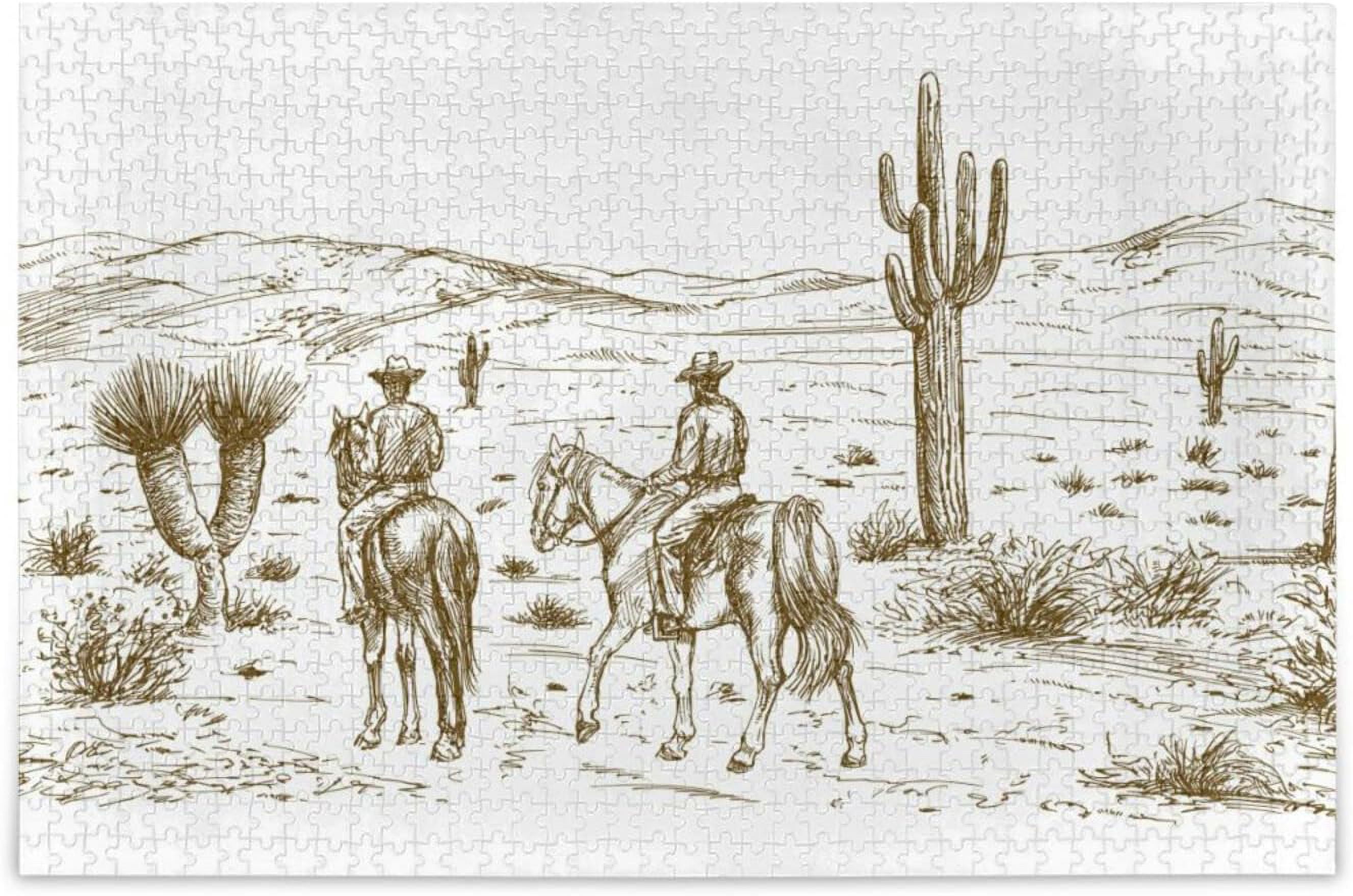 SKYSONIC West Desert Cowboys Wooden Jigsaw Puzzles Intellectual ...