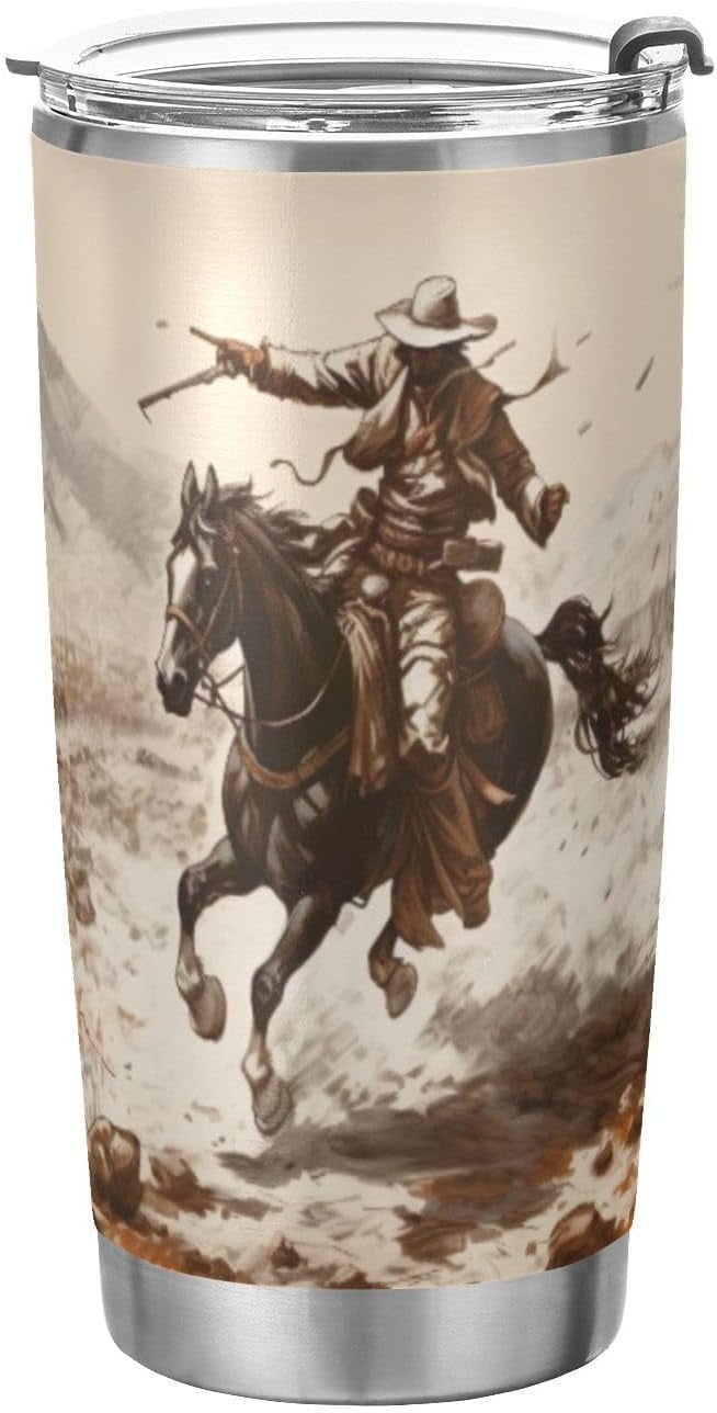 SKYSONIC Western Desert Cowboy Tumbler Stainless Steel Double Wall ...