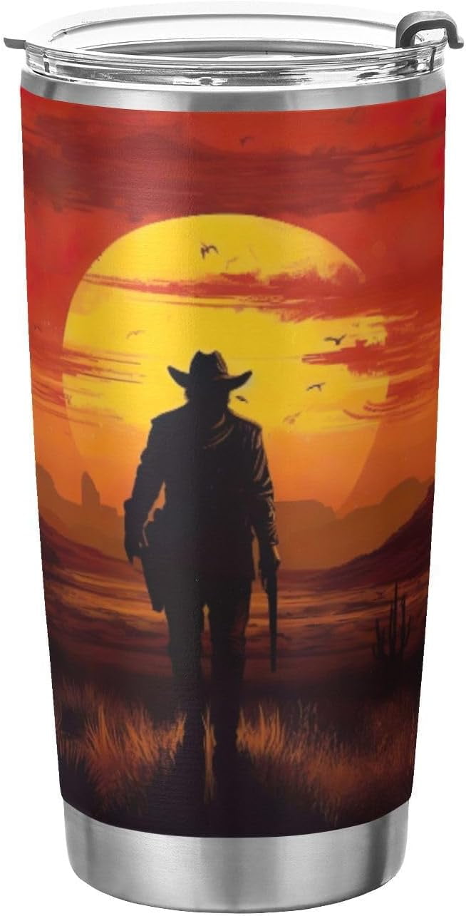 SKYSONIC Western Desert Cowboy Tumbler Stainless Steel Double Wall ...