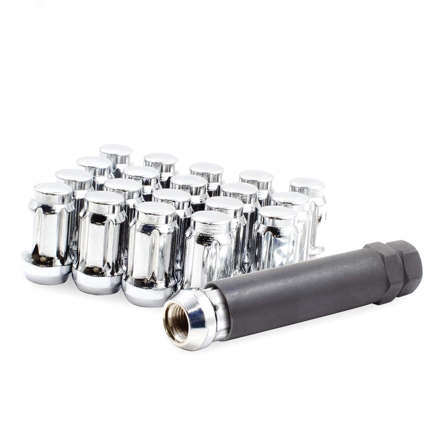SKYSONIC Wheel Parts 20-Piece Set of 12x1.25 Chrome Lug Nuts, 1.38 ...