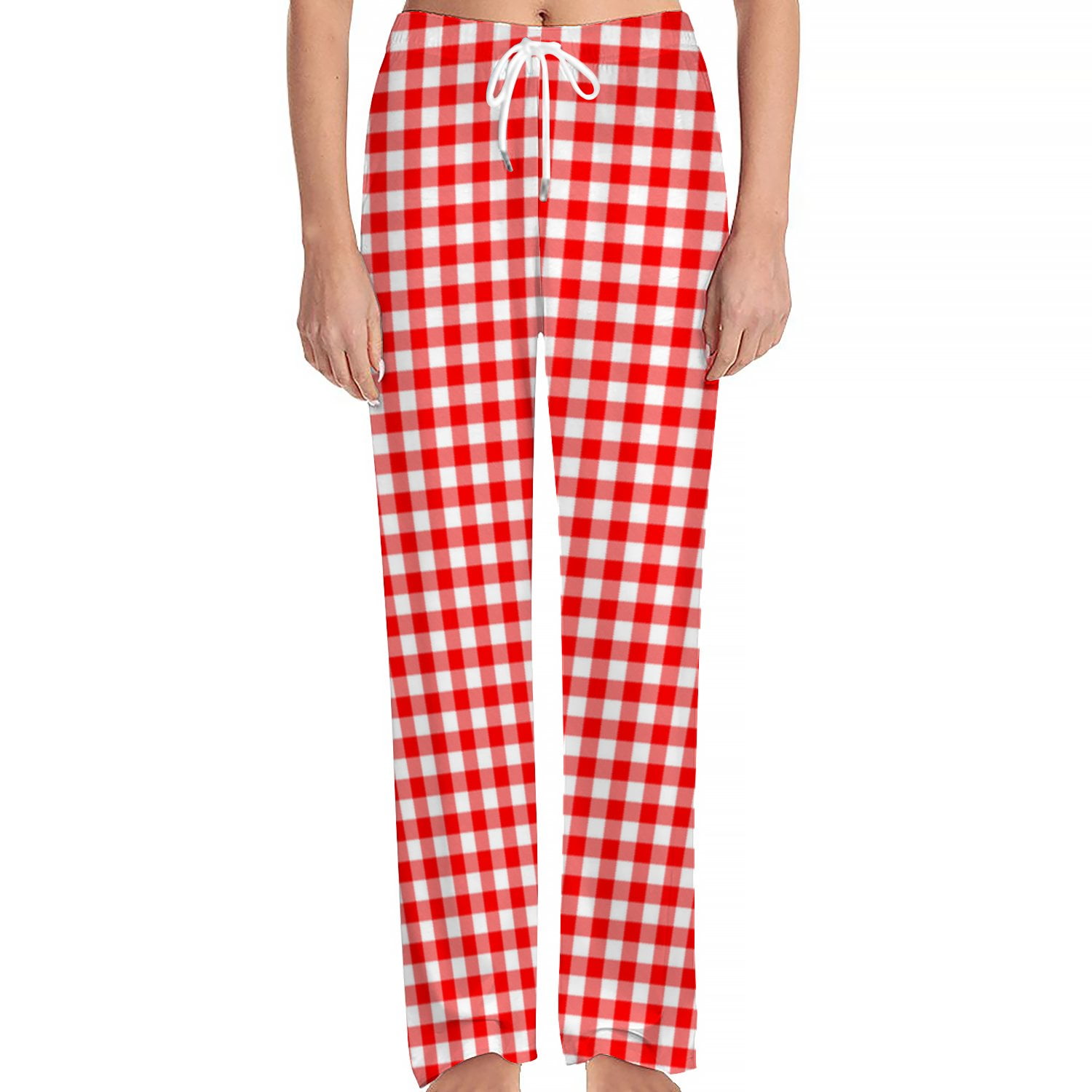 SKYSONIC Women's Home Pajamas ,Red Gingham, Soft and Comfortable Lounge ...